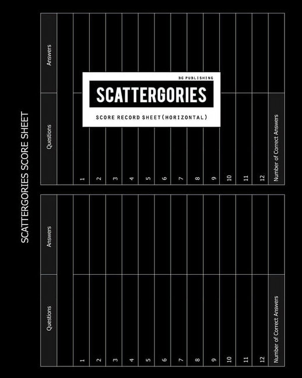 BG Publishing Scattergories Score Sheet : Scattergories Game Record ...