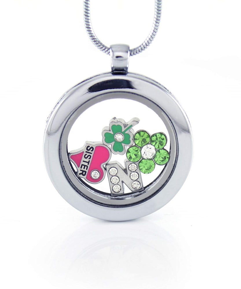 BG247 Floating Adjustable Locket Necklace Matching Chain (Silver No ...