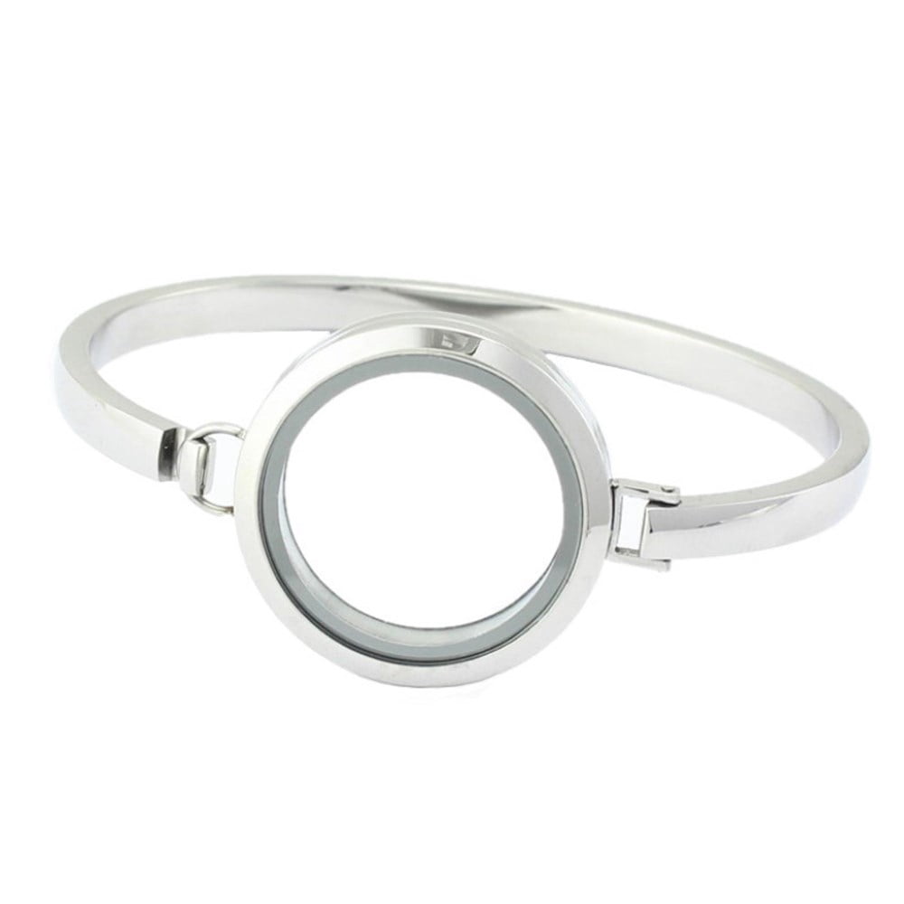 BG247 Stainless Steel Floating Locket Bangle Bracelet - Walmart.com