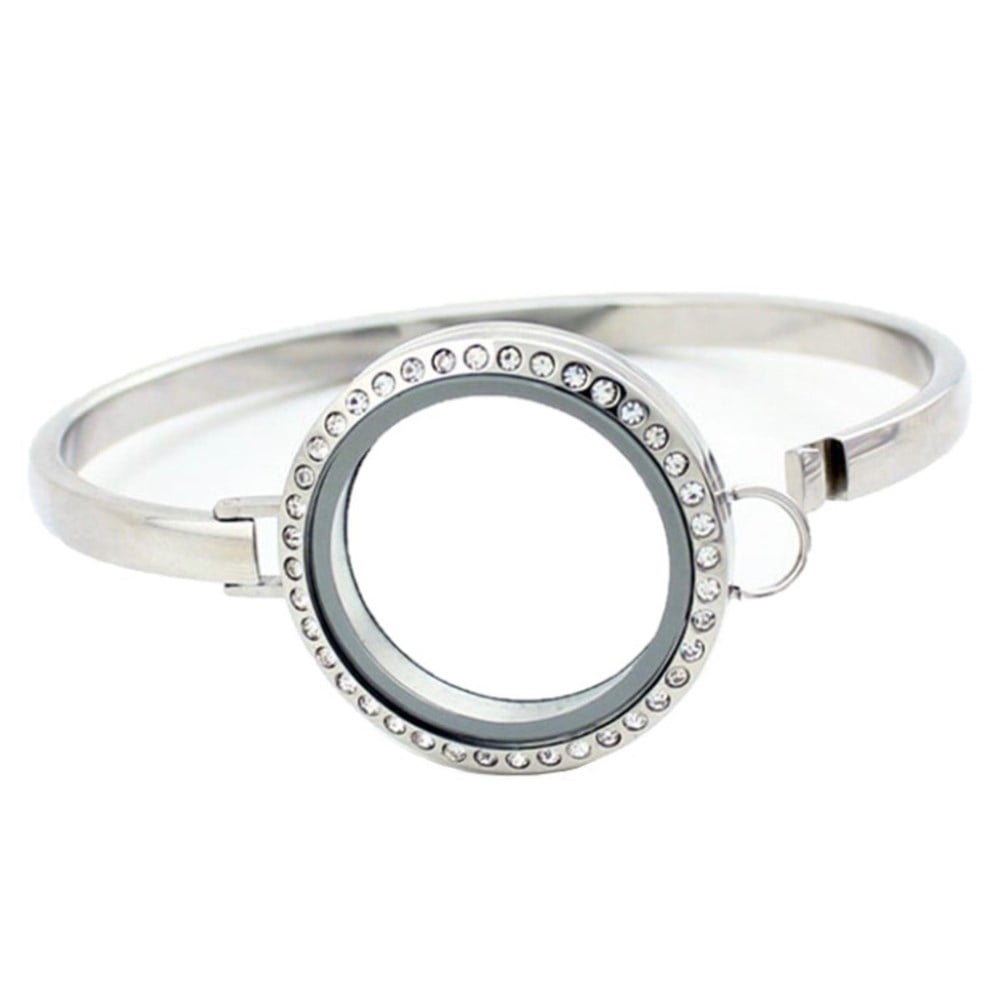 BG247 Stainless Steel Floating Locket Bangle Bracelet - Walmart.com