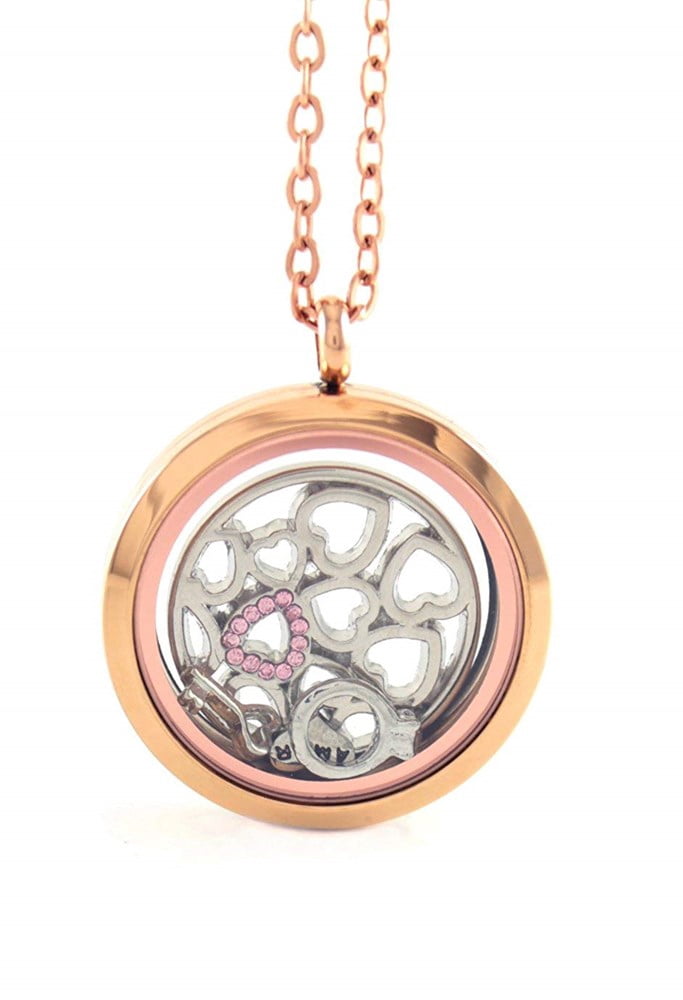 Bg247 Stainless Steel Floating Locket Necklace With Matching Chain