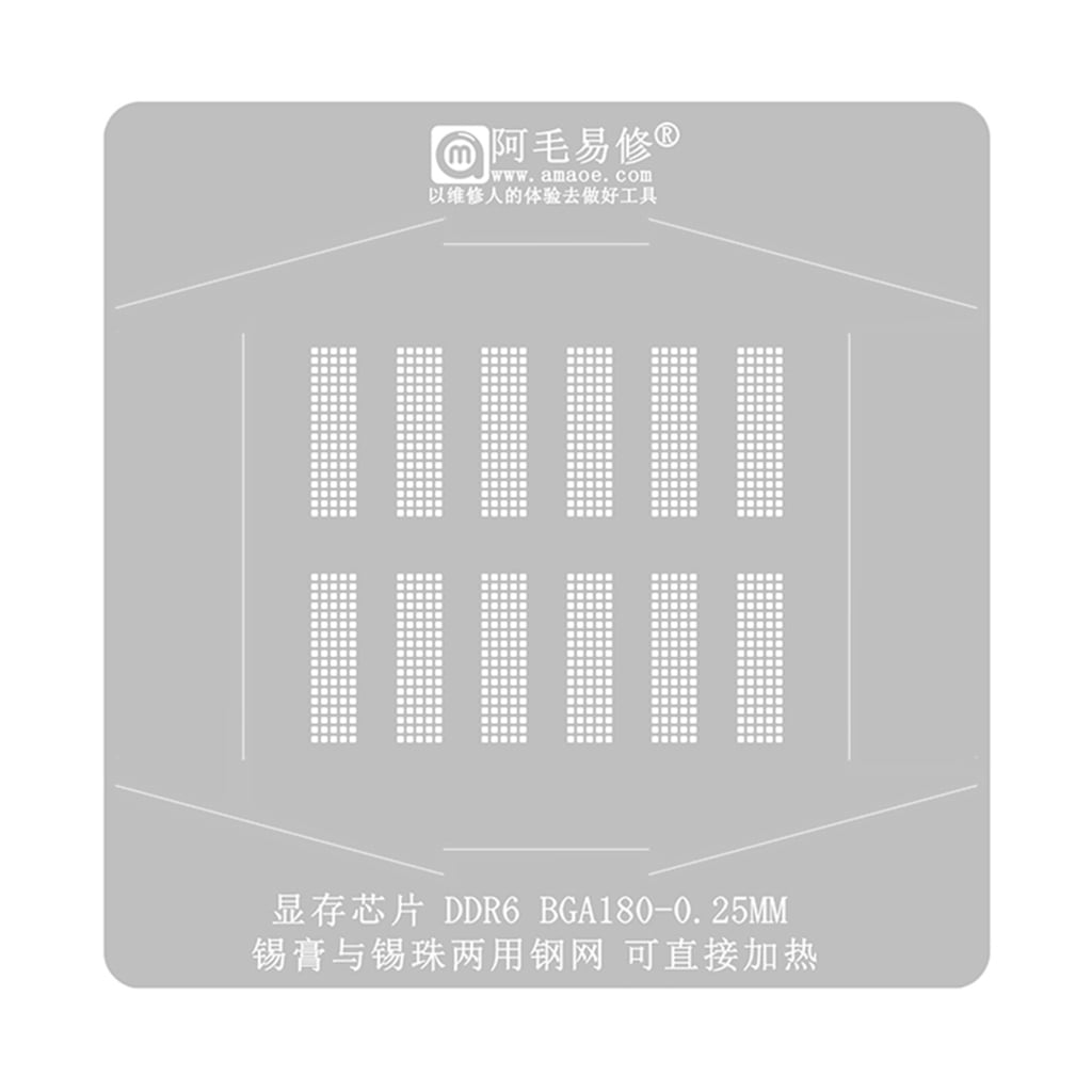BGA Reballing Stencils DDR6 BGA180 Stencils Solder Ball Steel Template ...