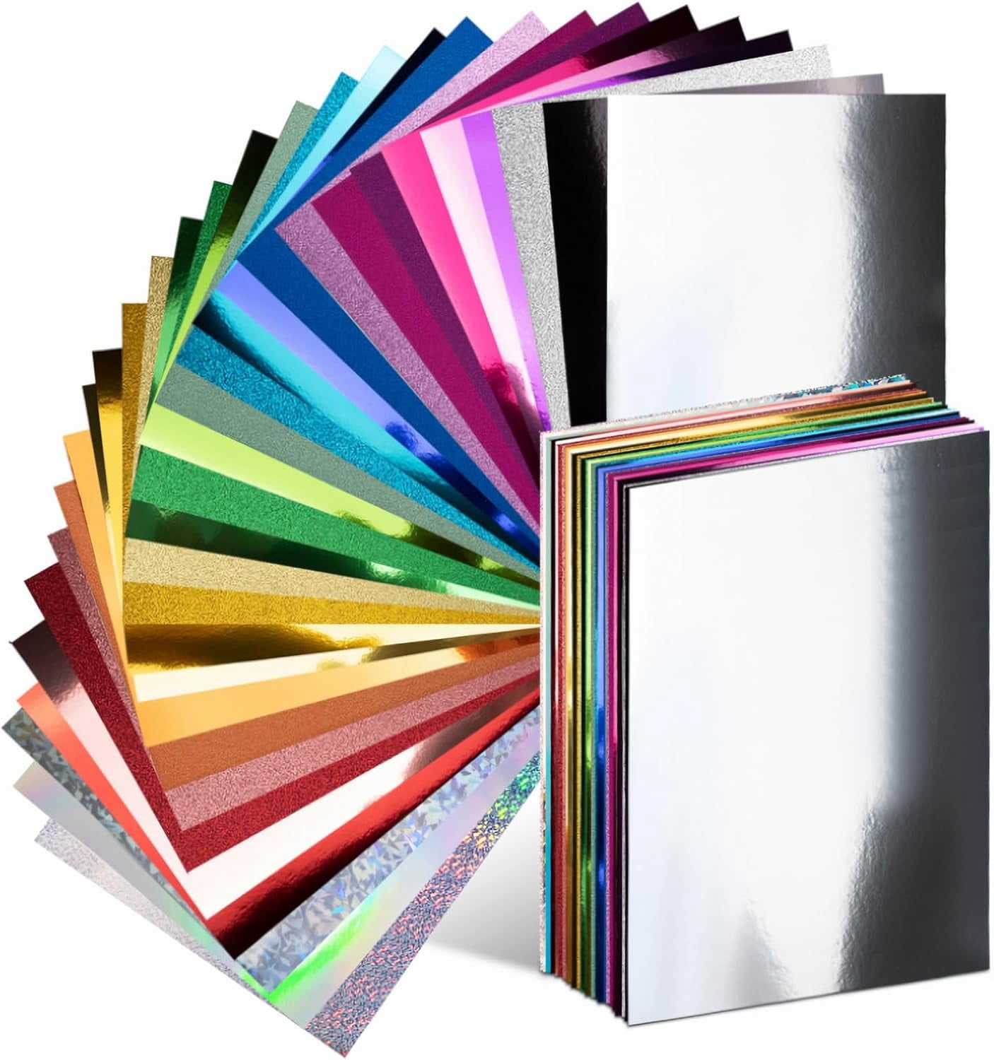 BGC 30 Pack Metallic Glitter Cardstock Paper Sheets, 8