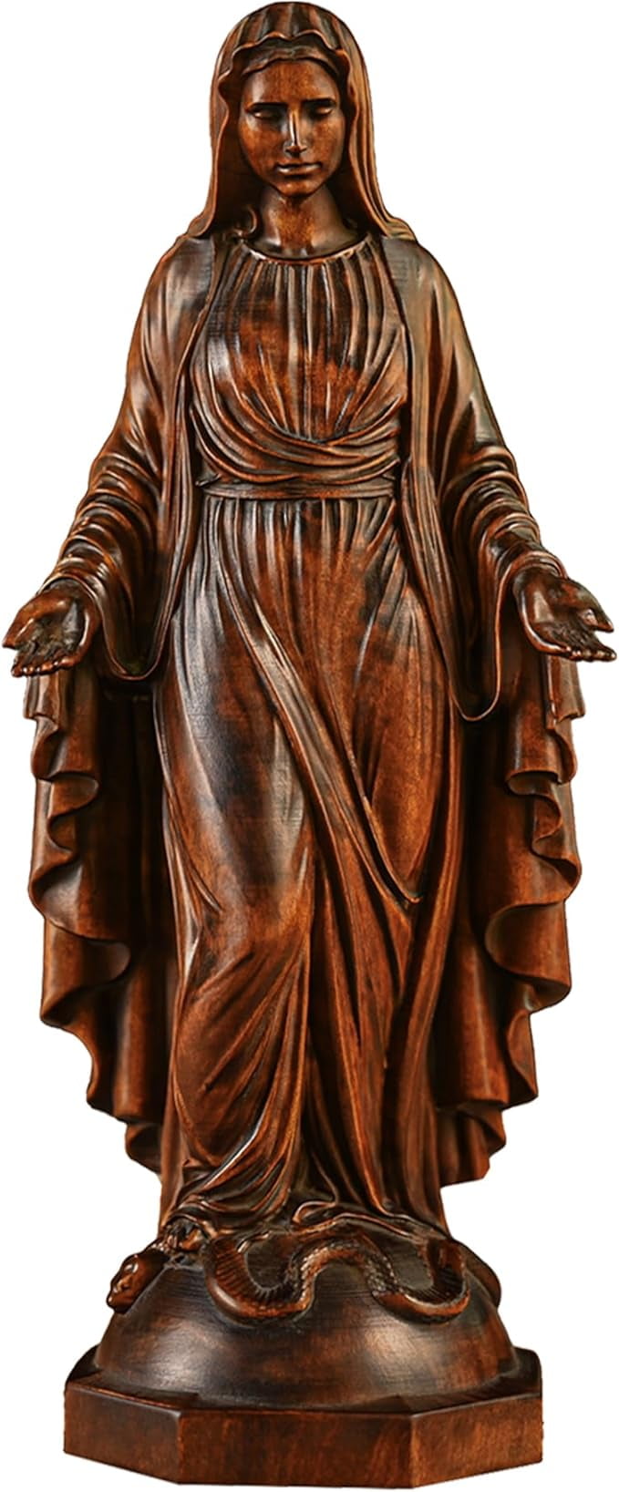 BGCOPPER Wooden Virgin Mary Statue,Our Lady of Guadalupe Catholic Home ...