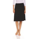 BGDK Women's Basic Plain Stretchy Ribbed Knit Knee Length A-Line Skirt ...