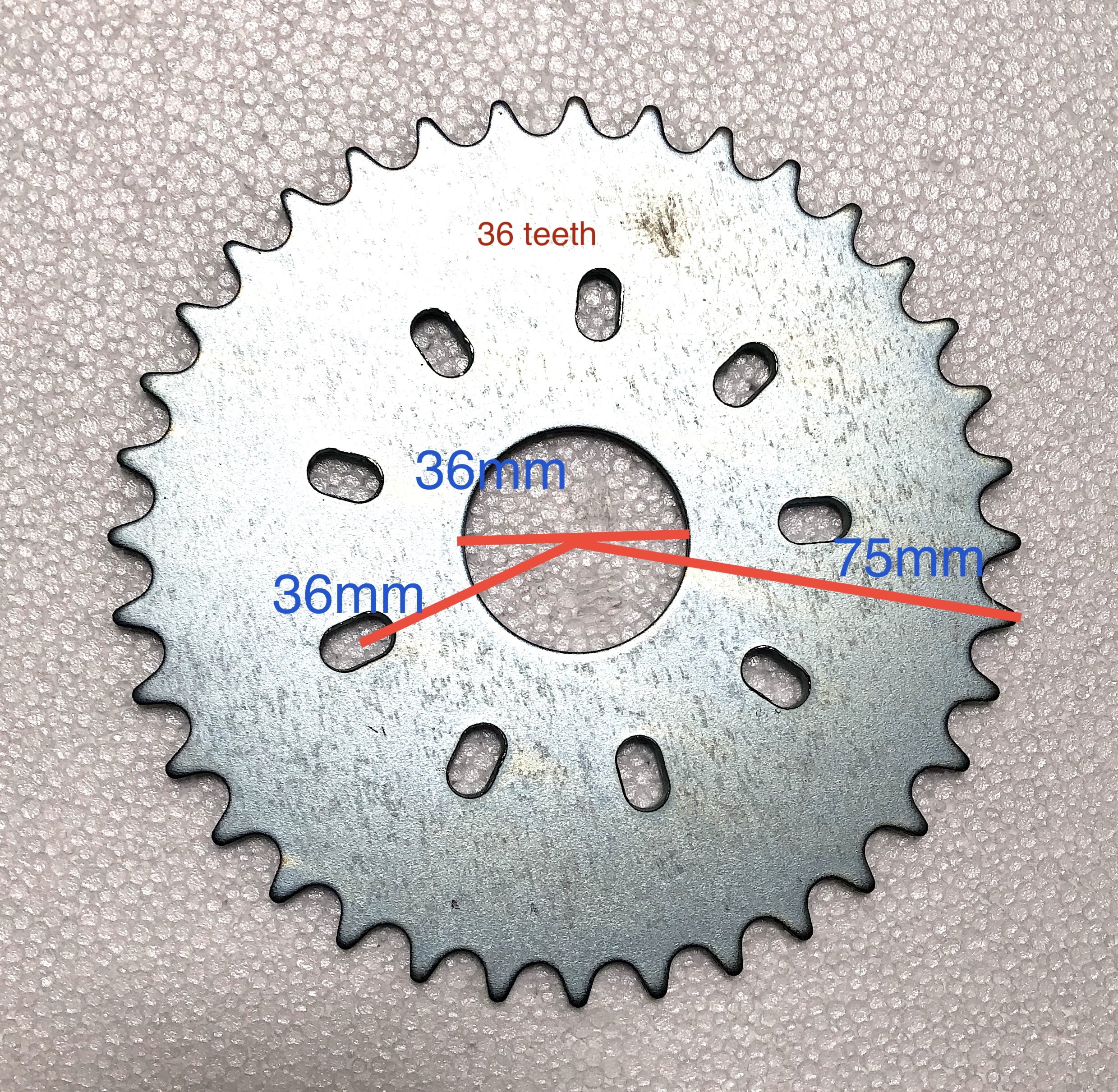 BGF 36 Teeth Flat sprocket 9 hole for 80cc gas motor bike - Walmart.com