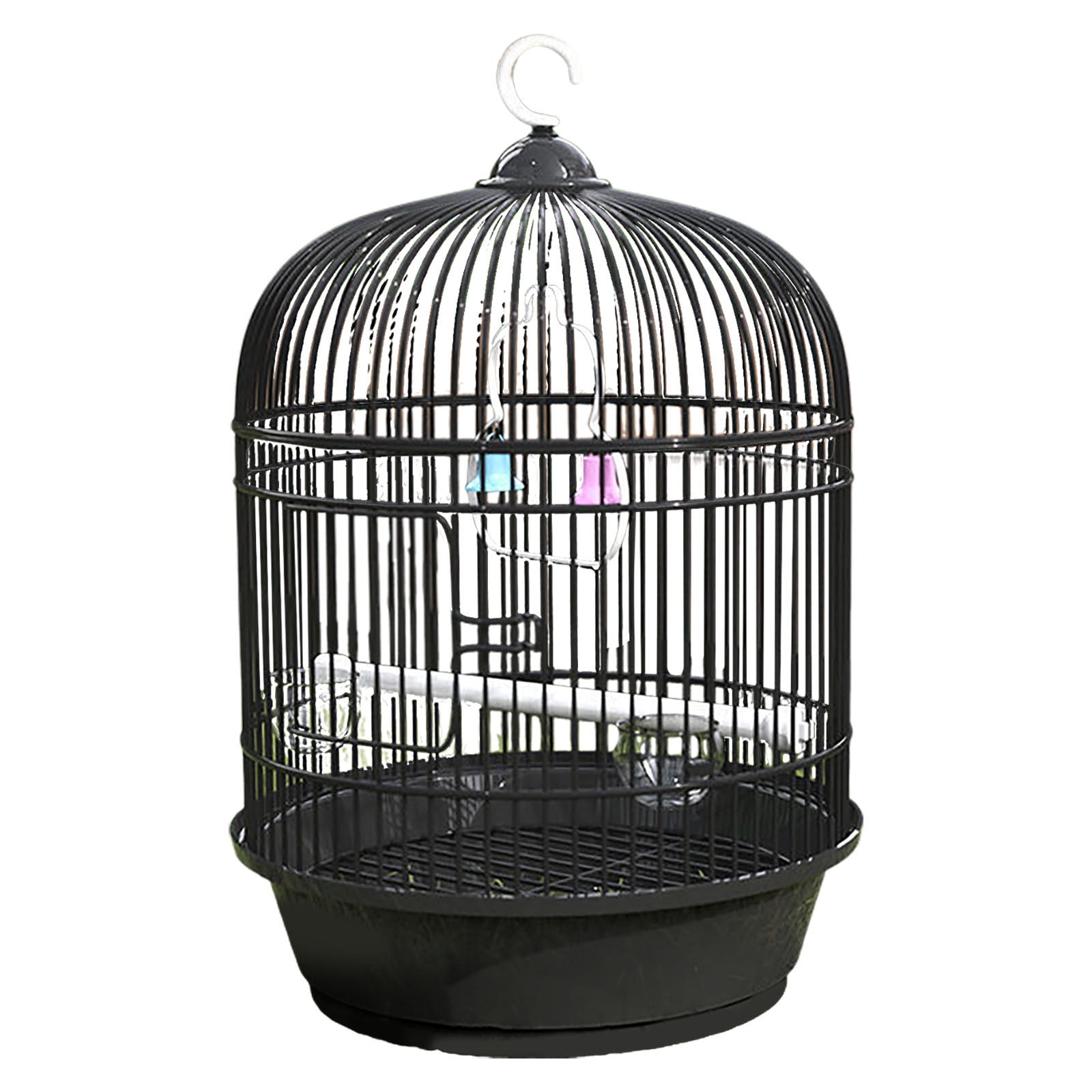 BGFIIPAJG Bird Cage, Round Portable Parakeet Handrail Small Bird Cage ...