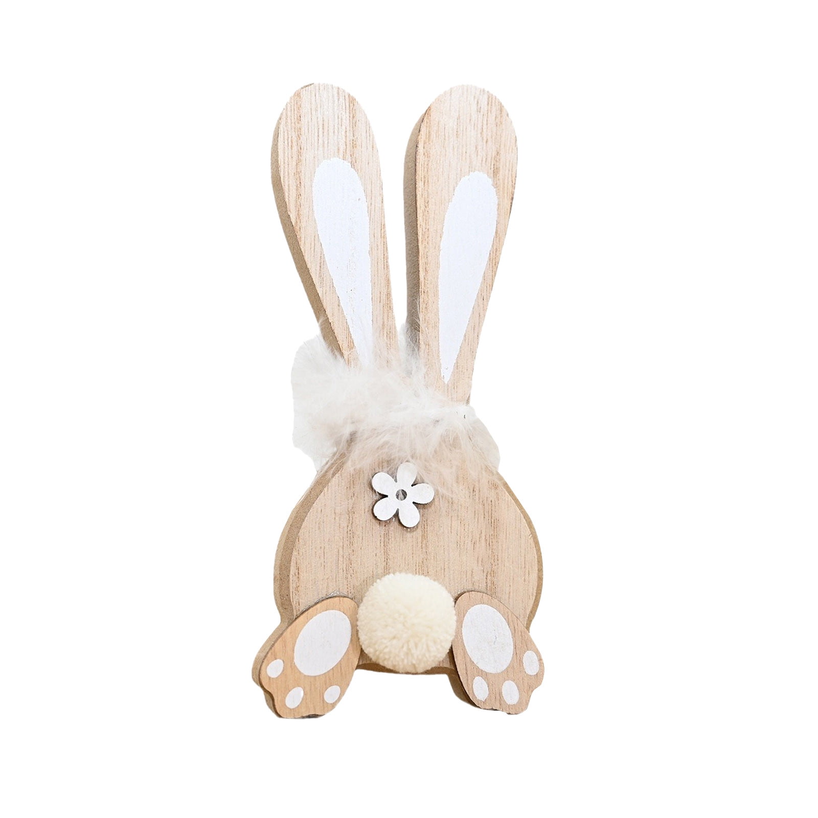 BGFIIPAJG Easter Eggs Wood Rabbit Figurine Easter Bunny Table Sign ...