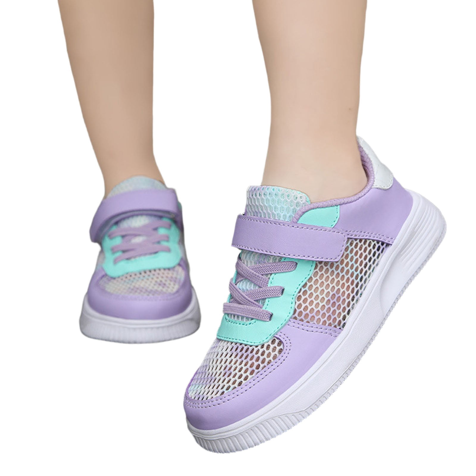 BGFIPAJG Girls' Gradient Mesh Sneakers, Kids' Breathable Casual Shoes ...
