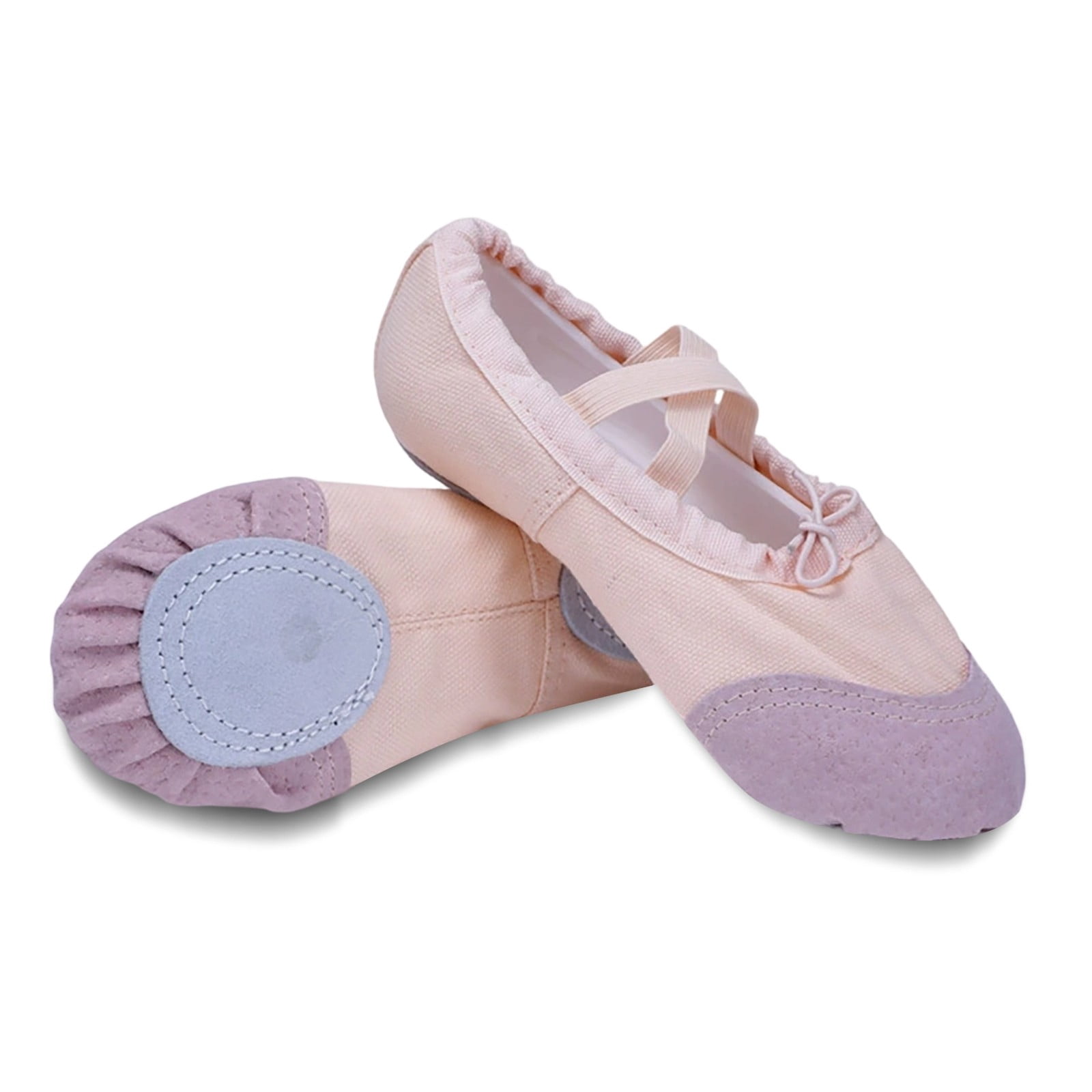 BGFIPAJG Girls' Leather Patch Ballet Slippers, Kids' Dance Shoes, Non ...