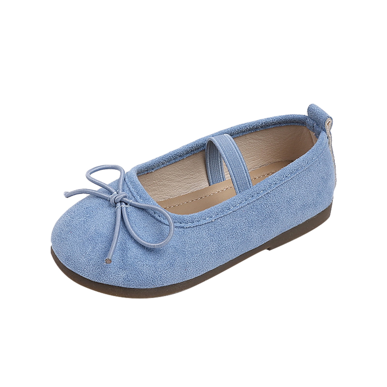 BGFIPAJG Kids' Elastic Strap Princess Shoes, Girls' Colorful Suede Bow ...