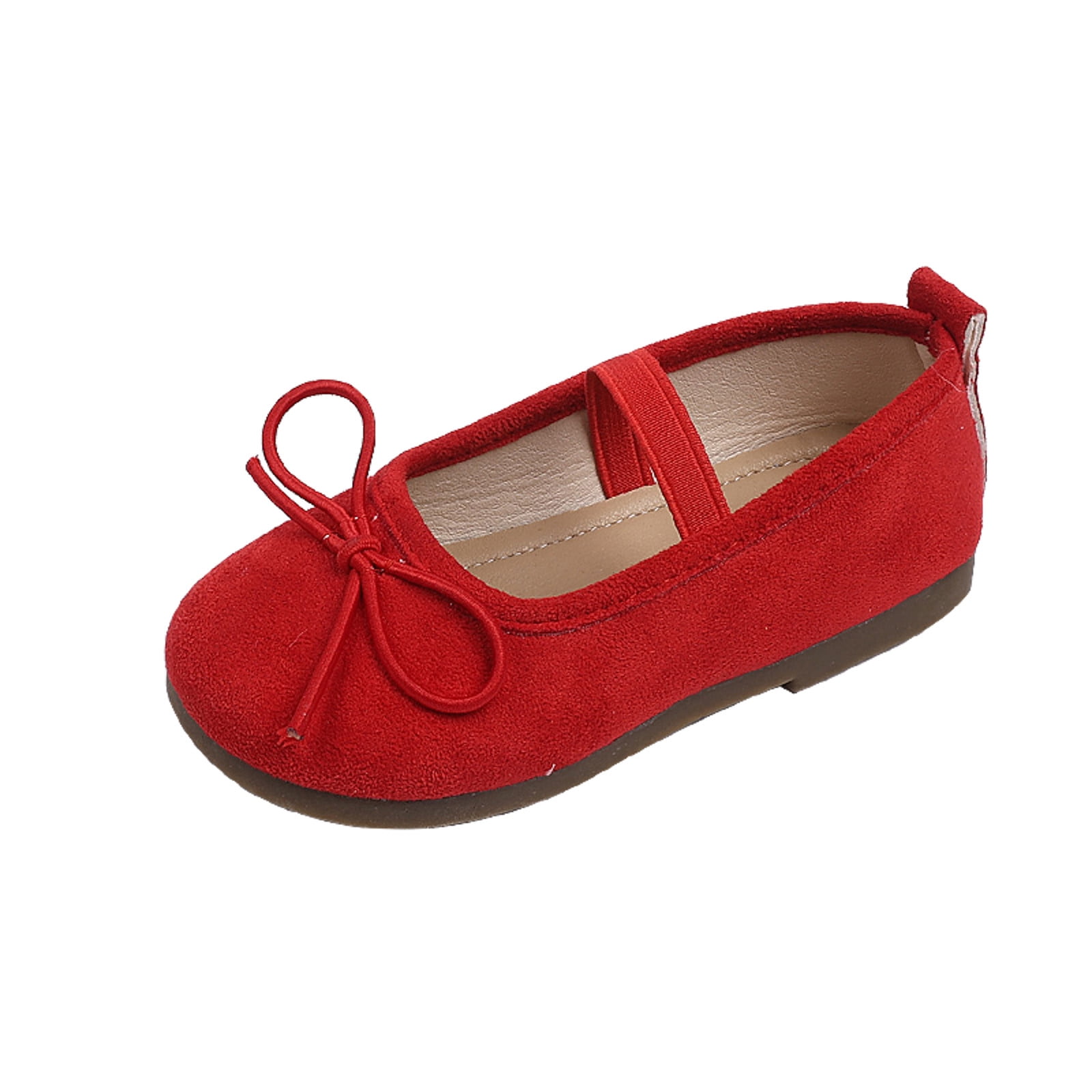 BGFIPAJG Kids' Elastic Strap Princess Shoes, Girls' Colorful Suede Bow ...