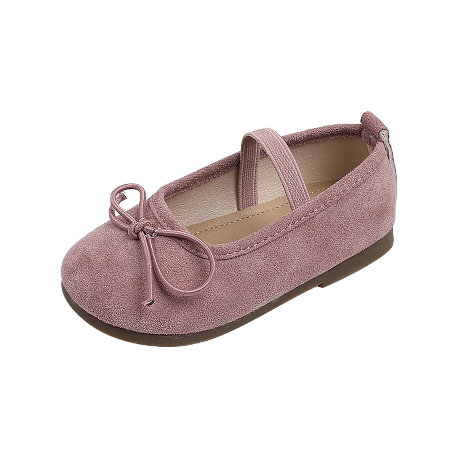 BGFIPAJG Kids' Elastic Strap Princess Shoes, Girls' Colorful Suede Bow ...