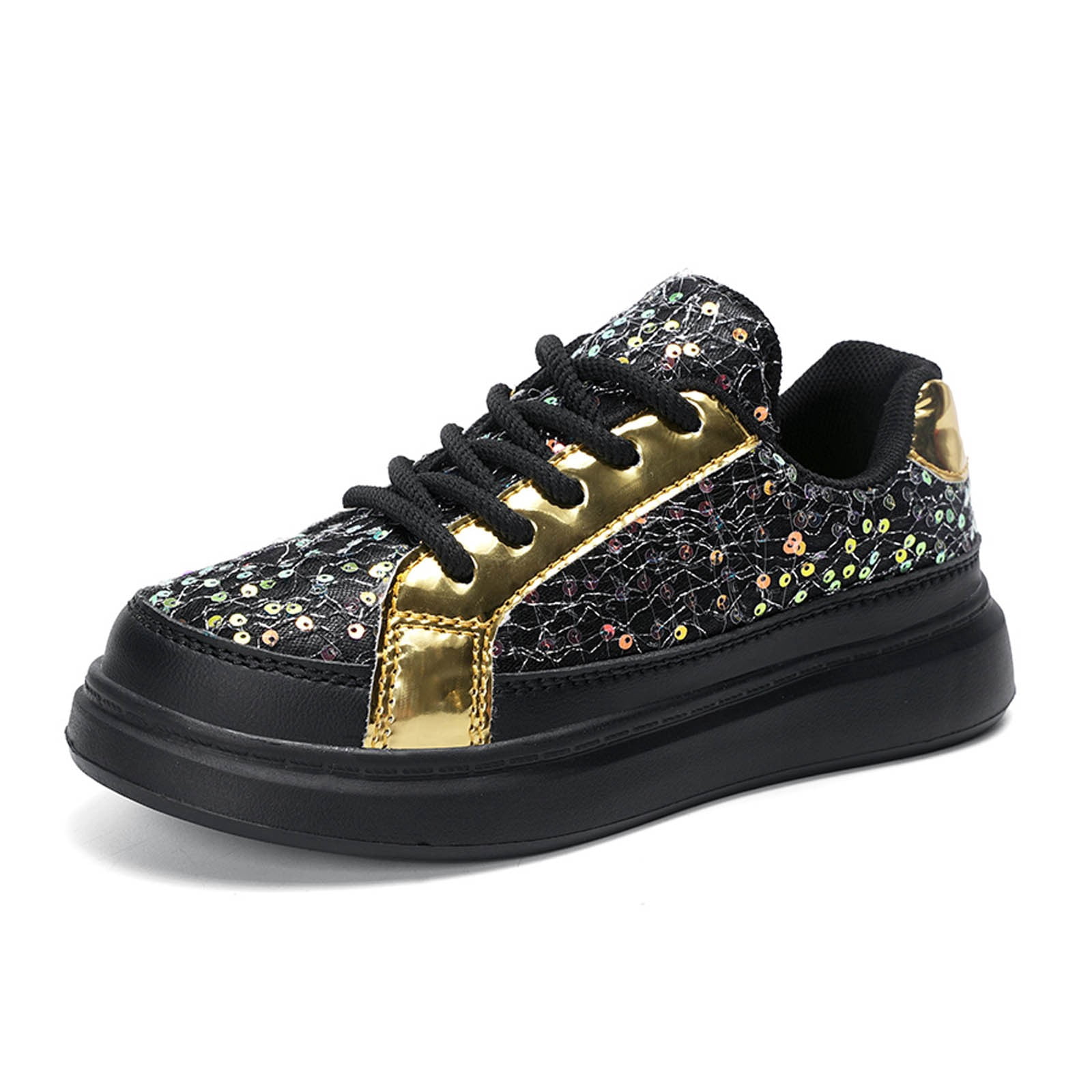 BGFIPAJG Kids' Glitter Platform Casual Sneakers, Girls' Fashionable ...
