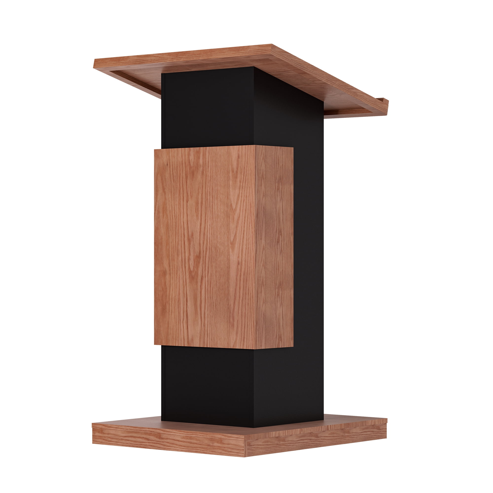 Mobile Wooden Podium Stand with Inclined Tabletop, Business Lecture ...