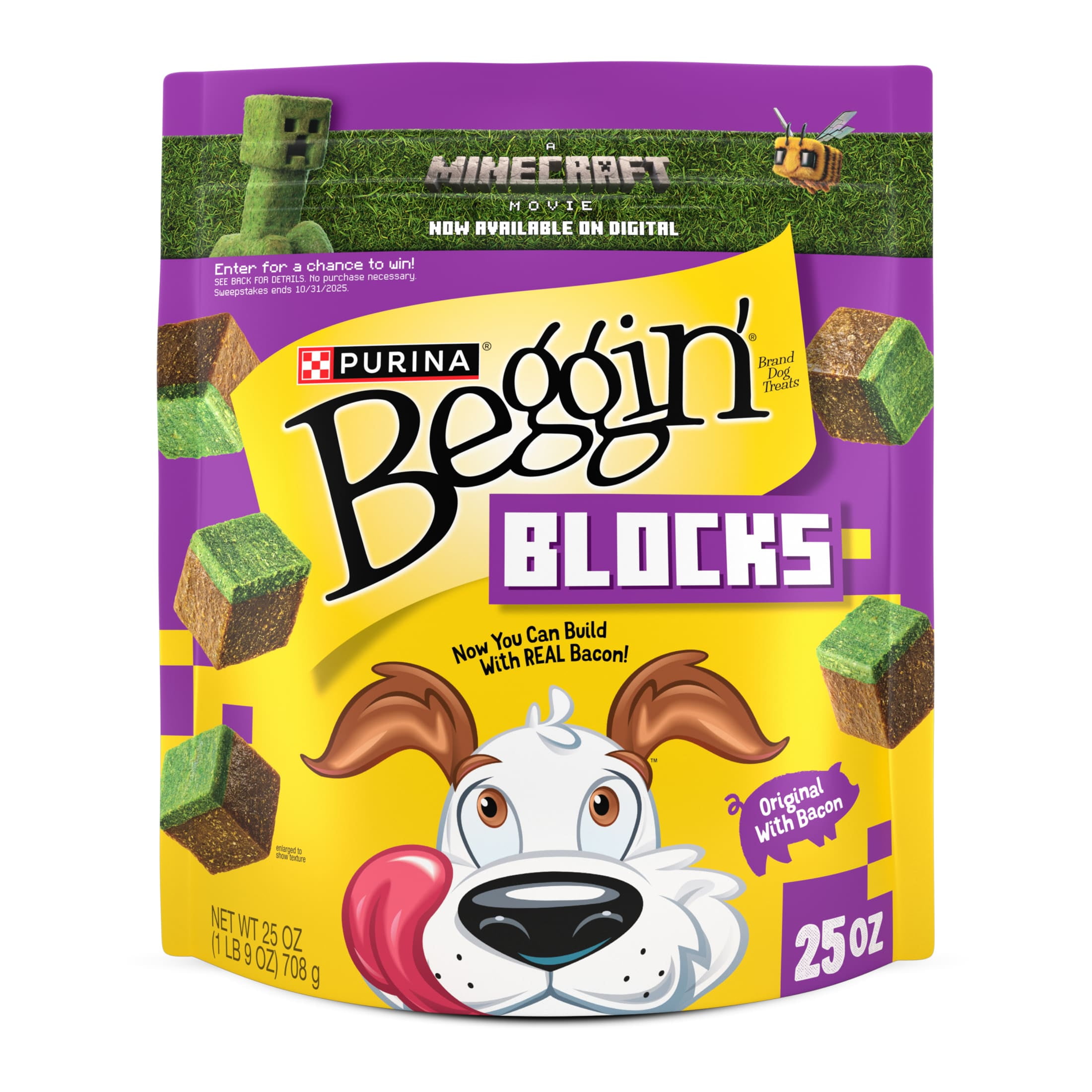 Purina Beggin’ Blocks With Bacon Dog Treats, A Minecraft Movie Treats ...