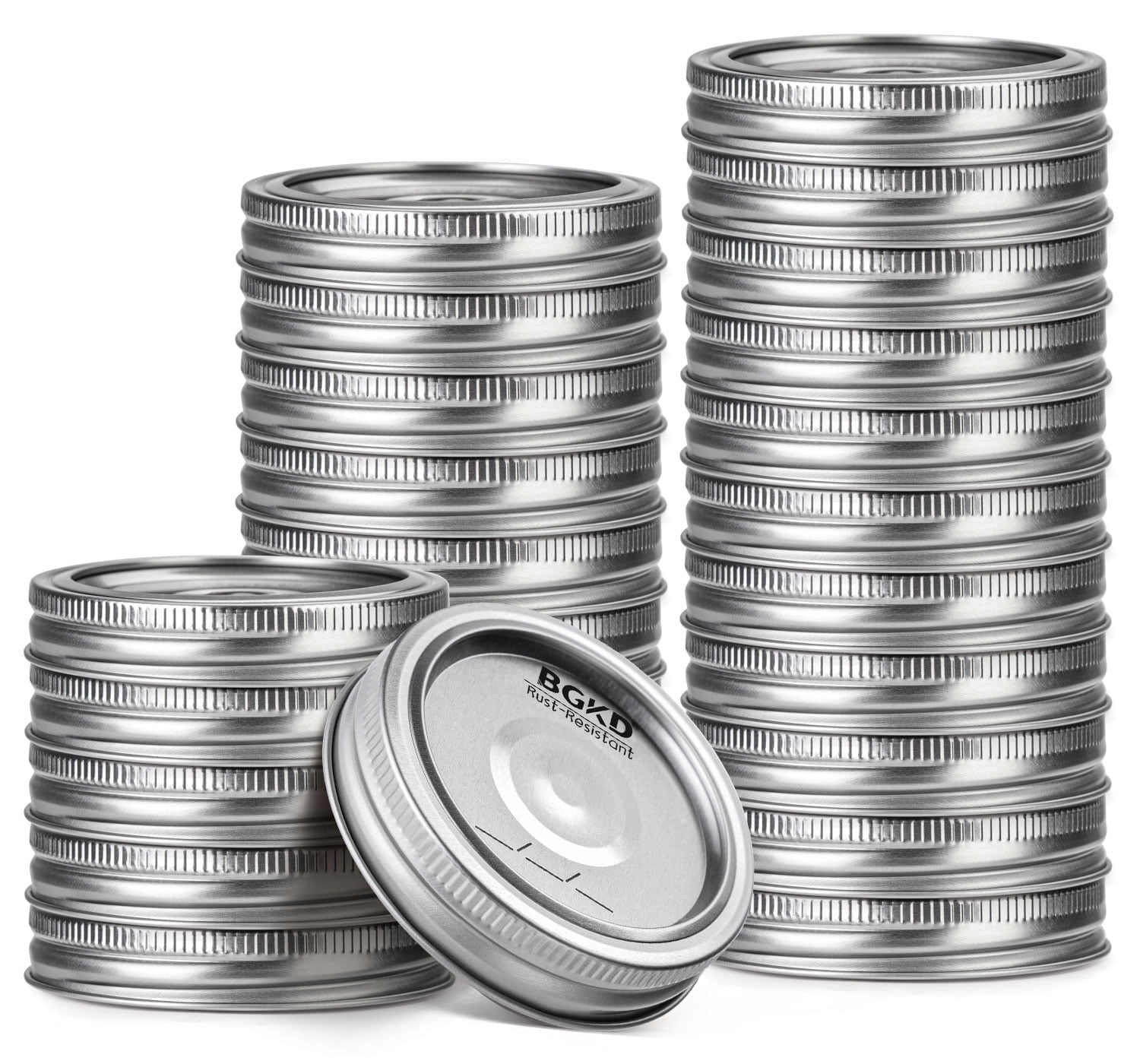 BGKD 24-Pack Rust Proof Wide Mouth Canning Lids and Rings - Mason Jar ...