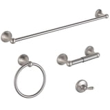 BGL Bathroom Hardware Set, Brushed Nickel 4-Piece Wall Mount Towel Bar ...