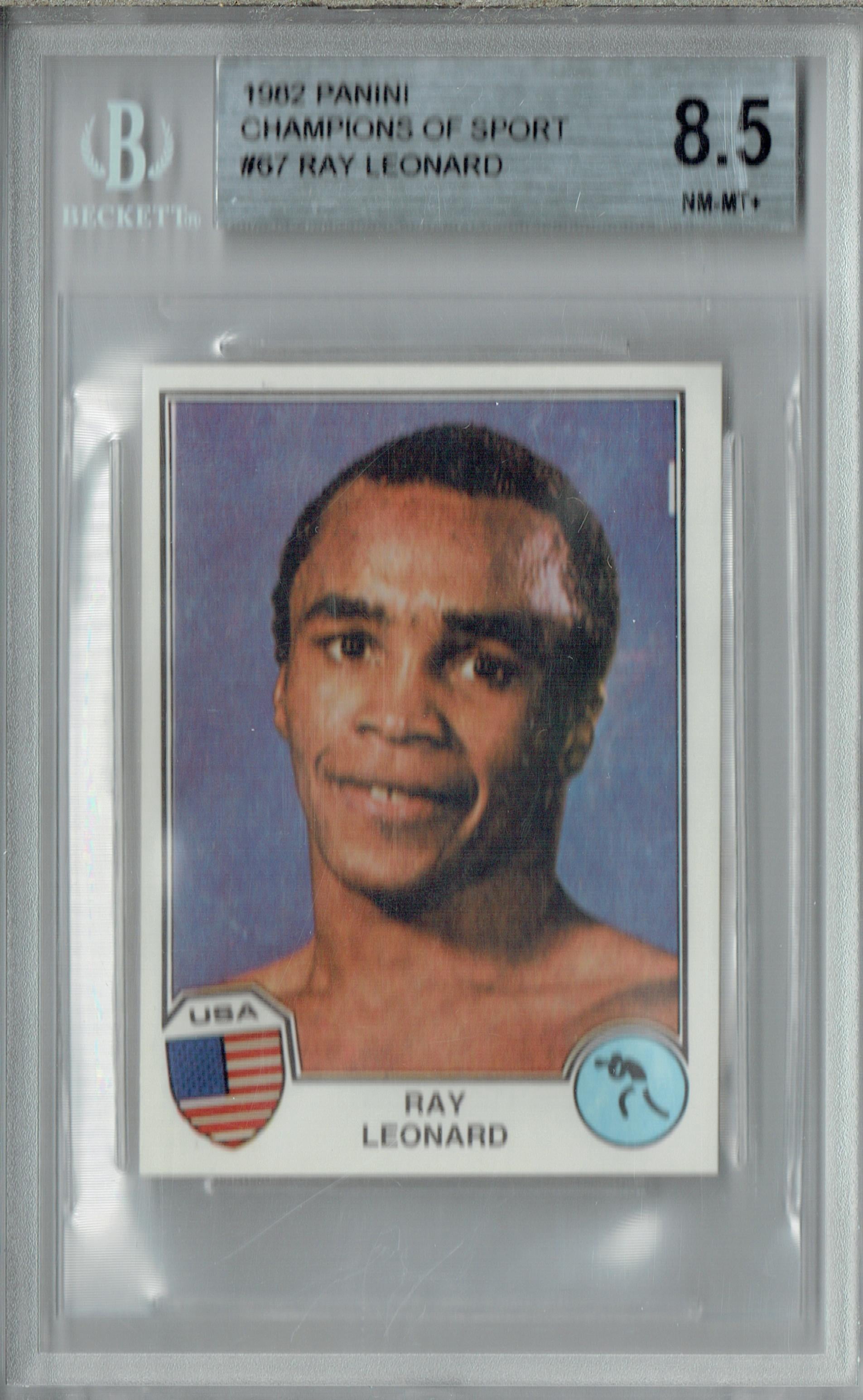 BGS 8.5 Sugar Ray Leonard 1982 Panini #67 Champions of Sport Rookie ...