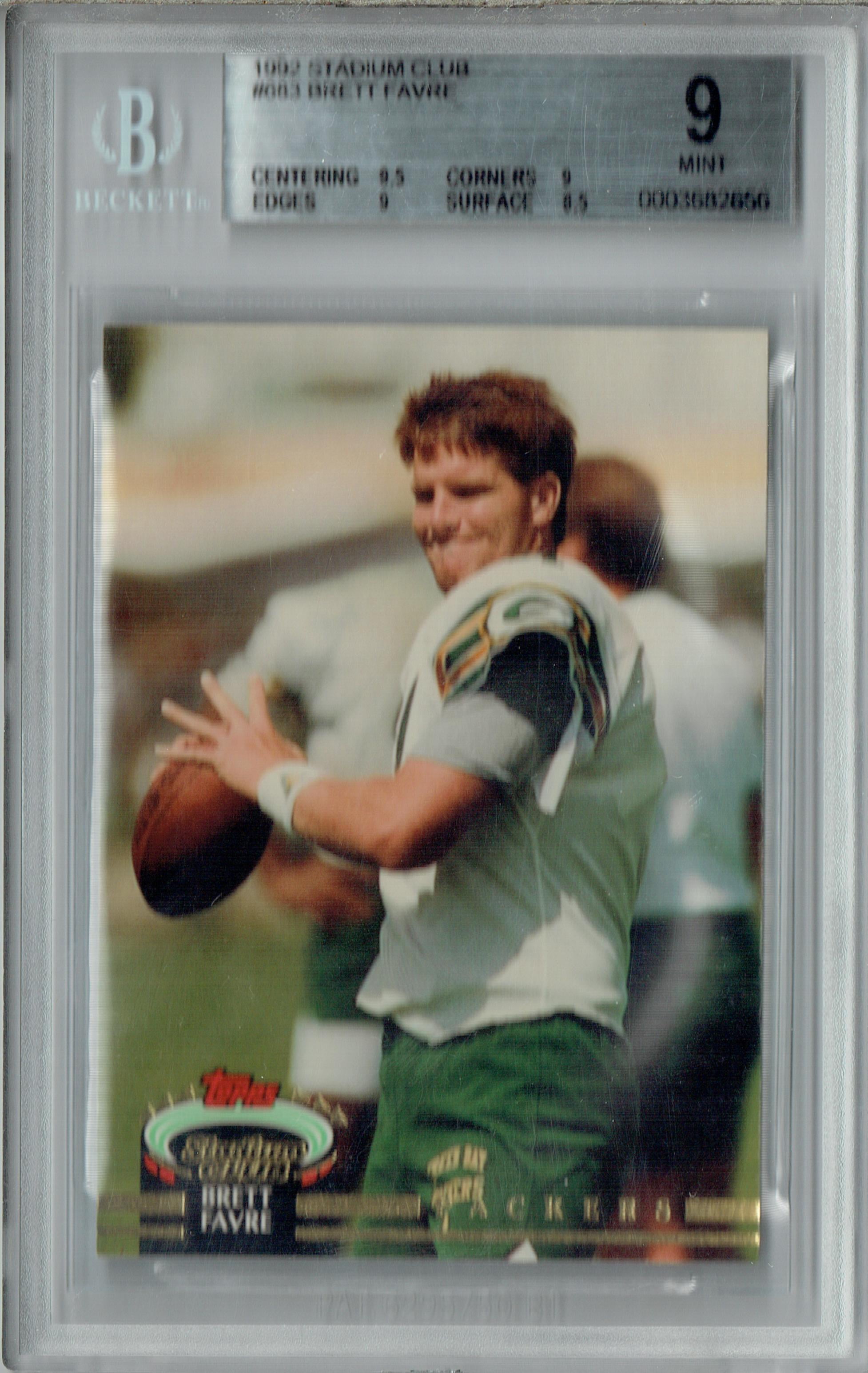 BGS 9 Brett Favre 1992 Stadium Club #683 Rookie Card - Walmart.com
