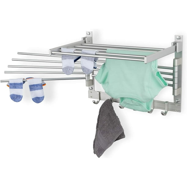 BGT Wash Clothes Drying Rack Mount Laundry Room Organizer with & Swing ...