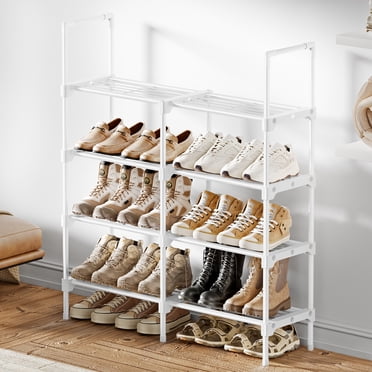 Zimtown 8-Tier Metal Shoe Rack, Heavy Duty Storage Shelves Stand, Fits ...