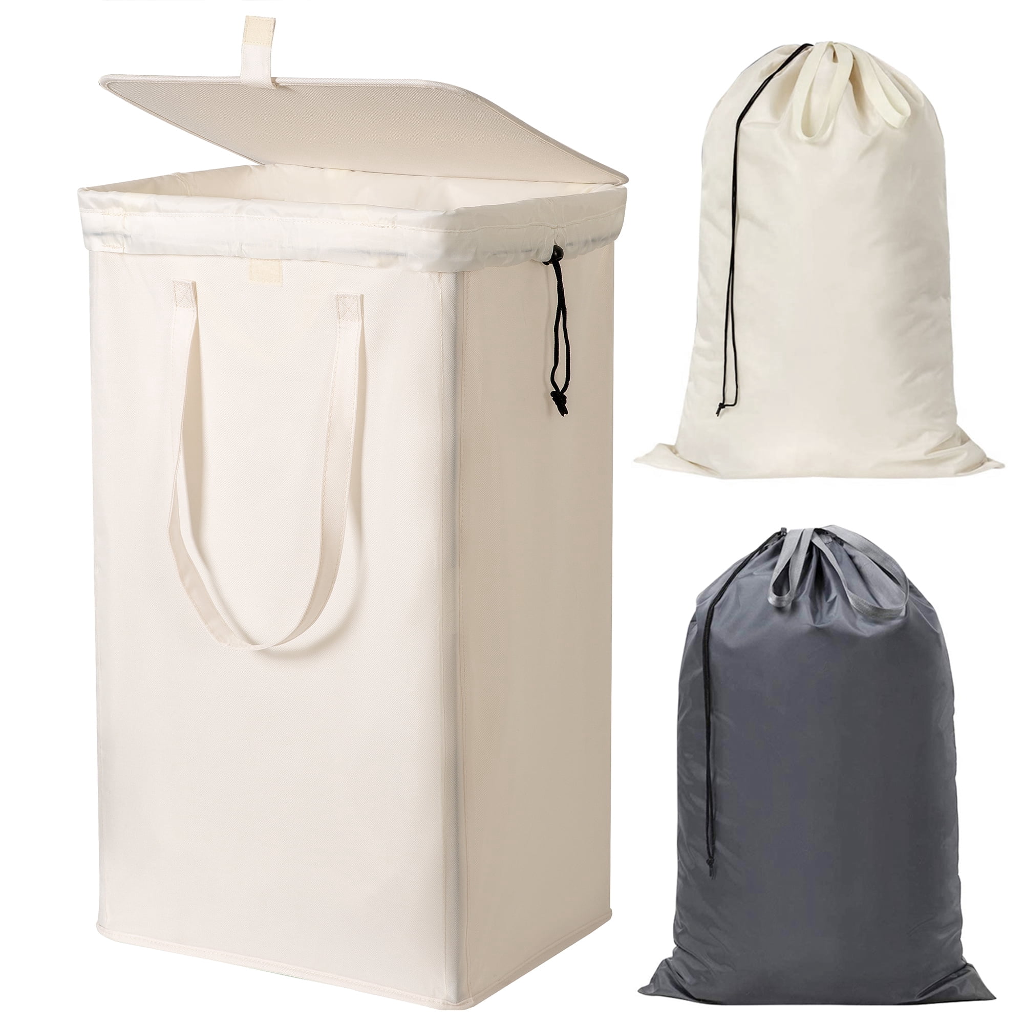 BGTREND 100L Laundry Hamper with Lid, Waterproof Oxford Fabric, 2 ...