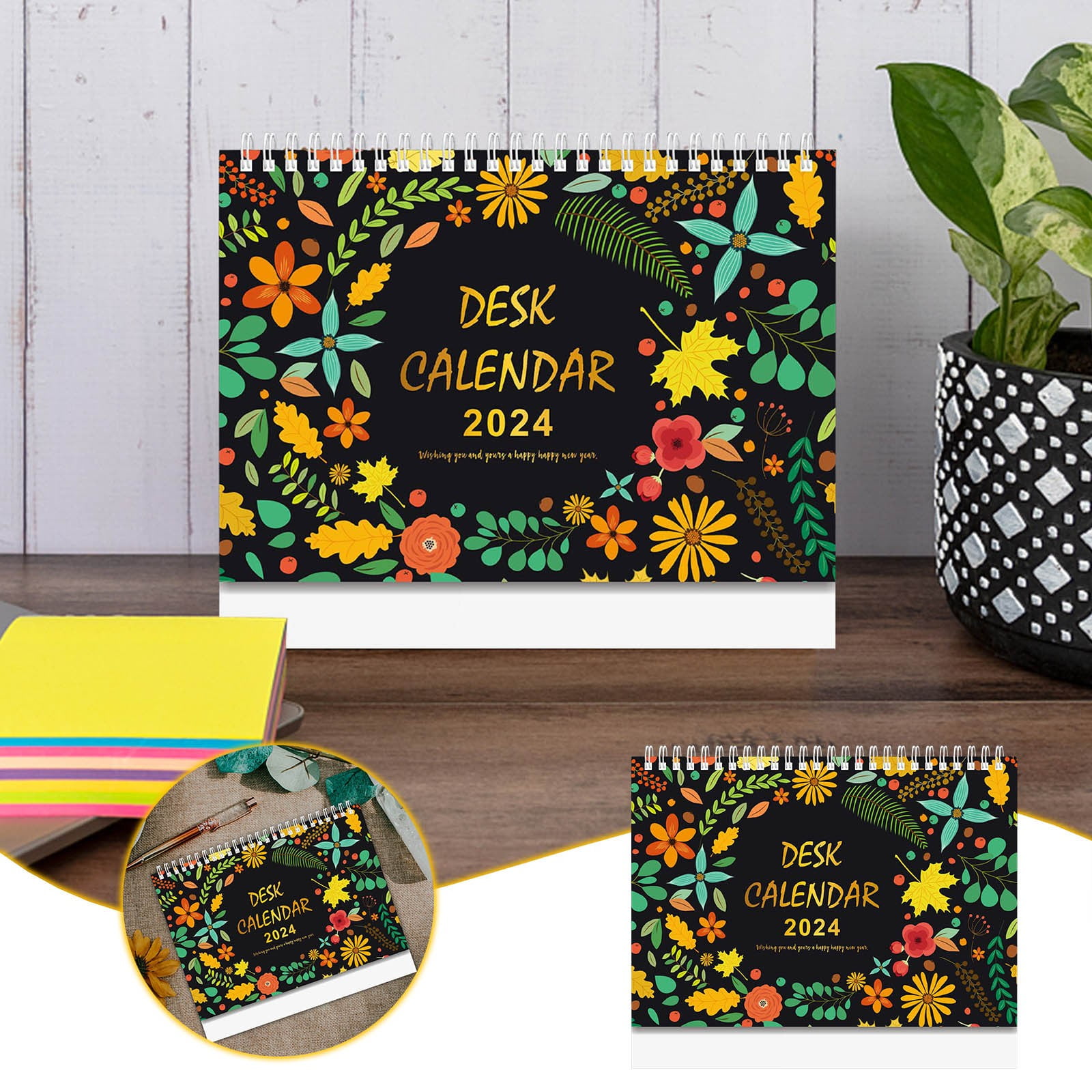 BGZLEU 2024 Desk Calendar - Jan. 2024 - Dec. 2024, Standing Flip ...