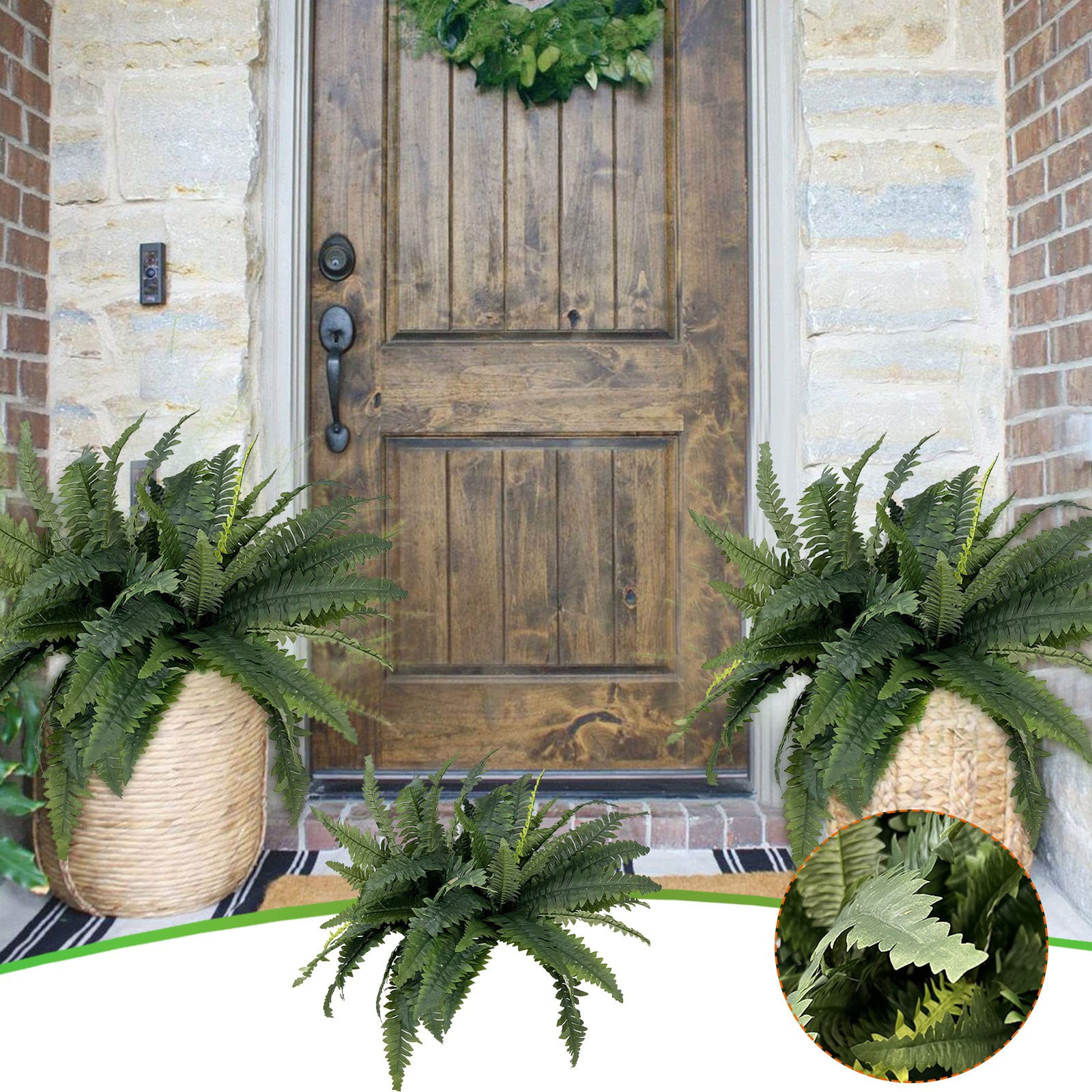 BGZLEU 35IN Artificial Boston Fern Large Hanging Plant, Artificial ... BGZLEU 35IN Artificial Boston Fern Large Hanging Plant, Artificial ...