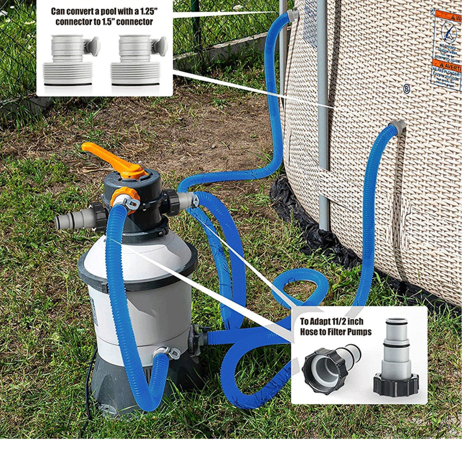 BGZLEU 4PC Swimming Pool Replacement Hose,Replacement Hose for Above ...