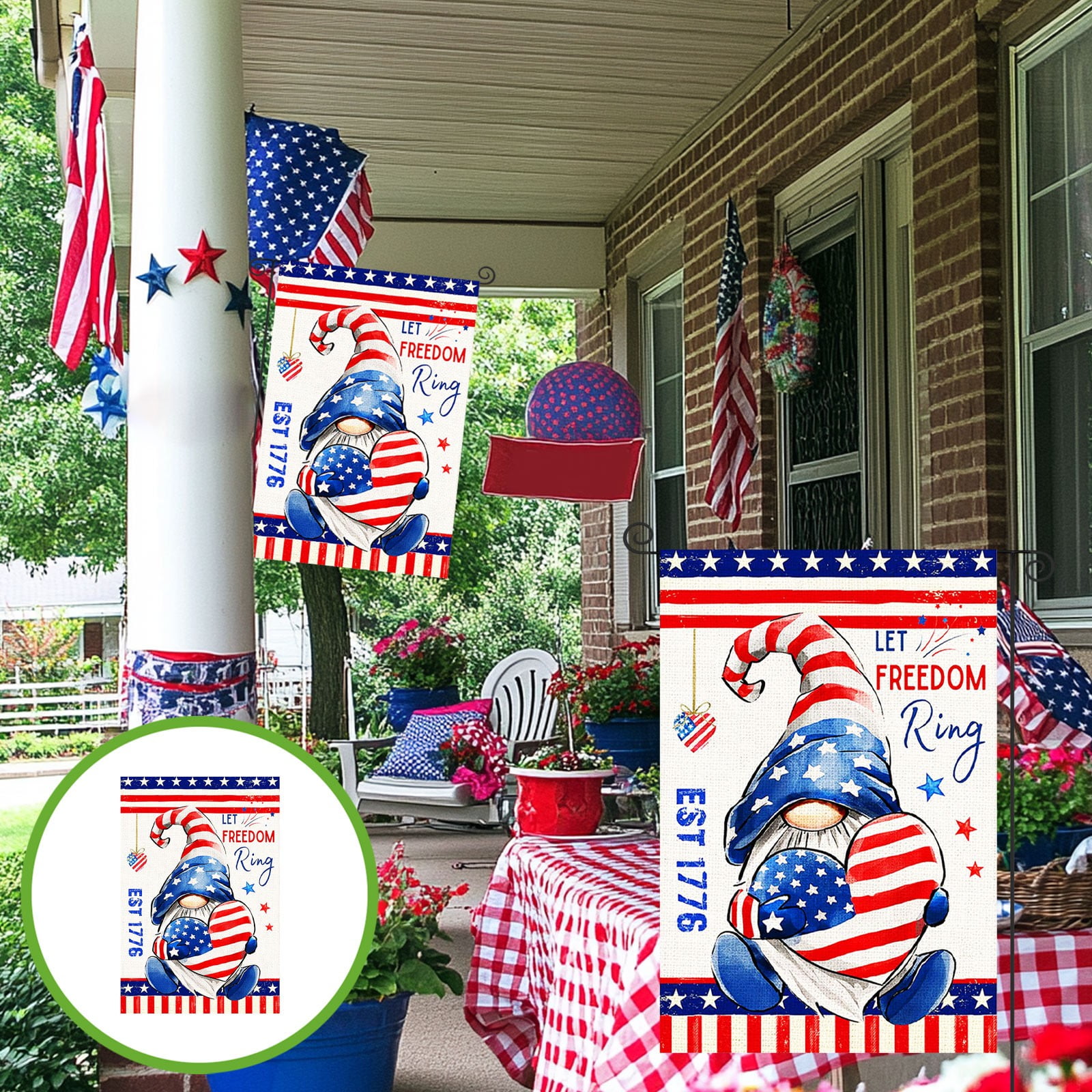 BGZLEU 4th of July Decorations Independence Day Garden Flag Double ...