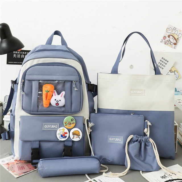 BGZLEU 5Pcs Kawaii Backpack Cute Backpack Aesthetic Backpack Preppy ...