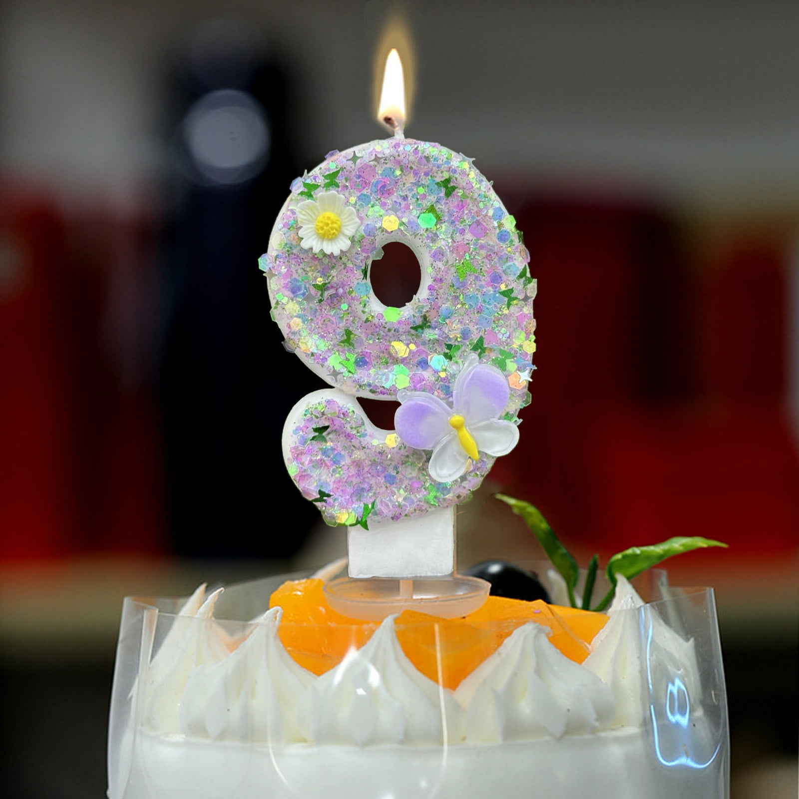 BGZLEU 9th Birthday Candles for Cake with Sprinkles, Sweet Birthday ...