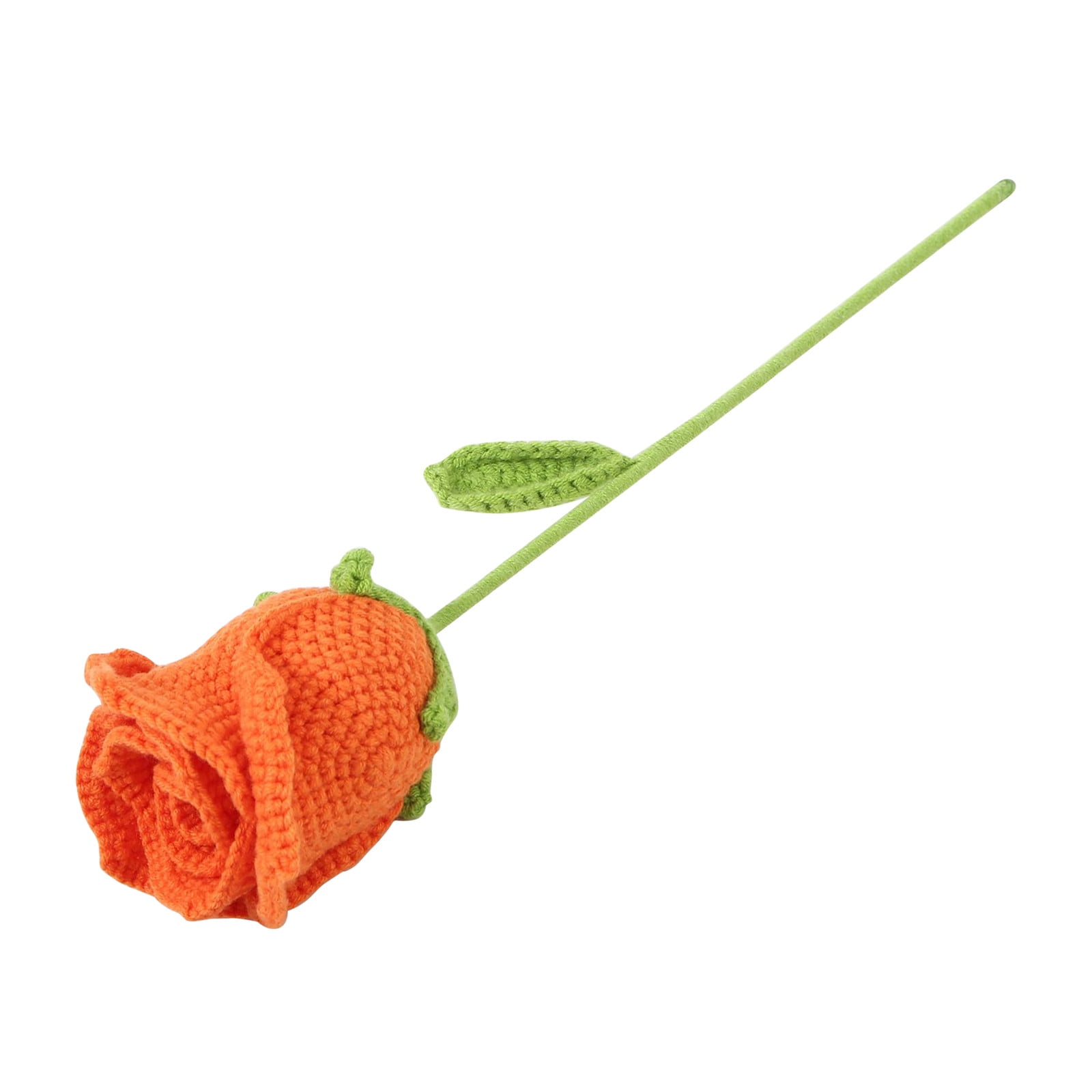 BGZLEU Artificial Knitted Wool Flowers Crochet Rose Floral Handmade ...