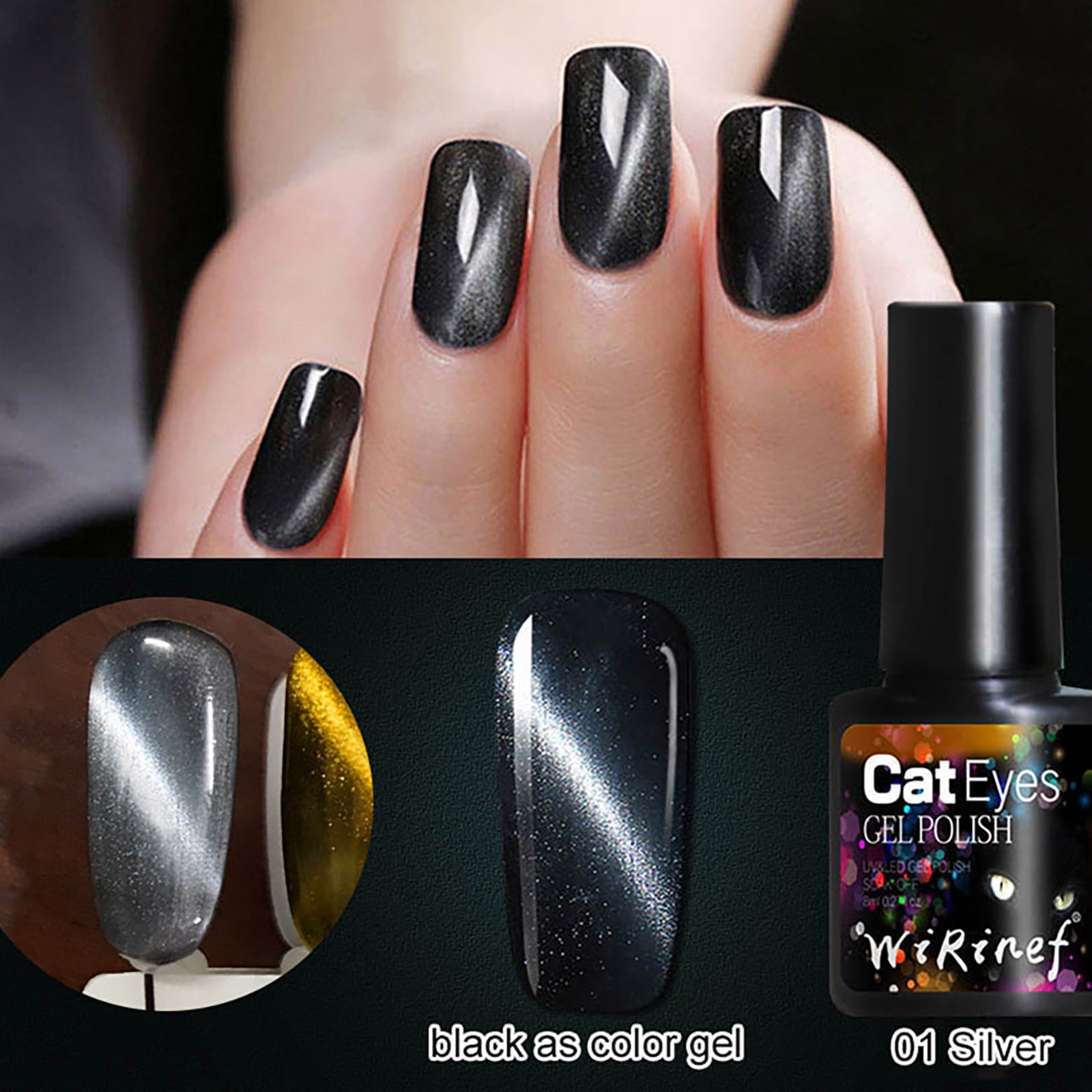 BGZLEU Cat Eye Gel Nail Polish Set of 6 Colors Shimmer Glitter ...