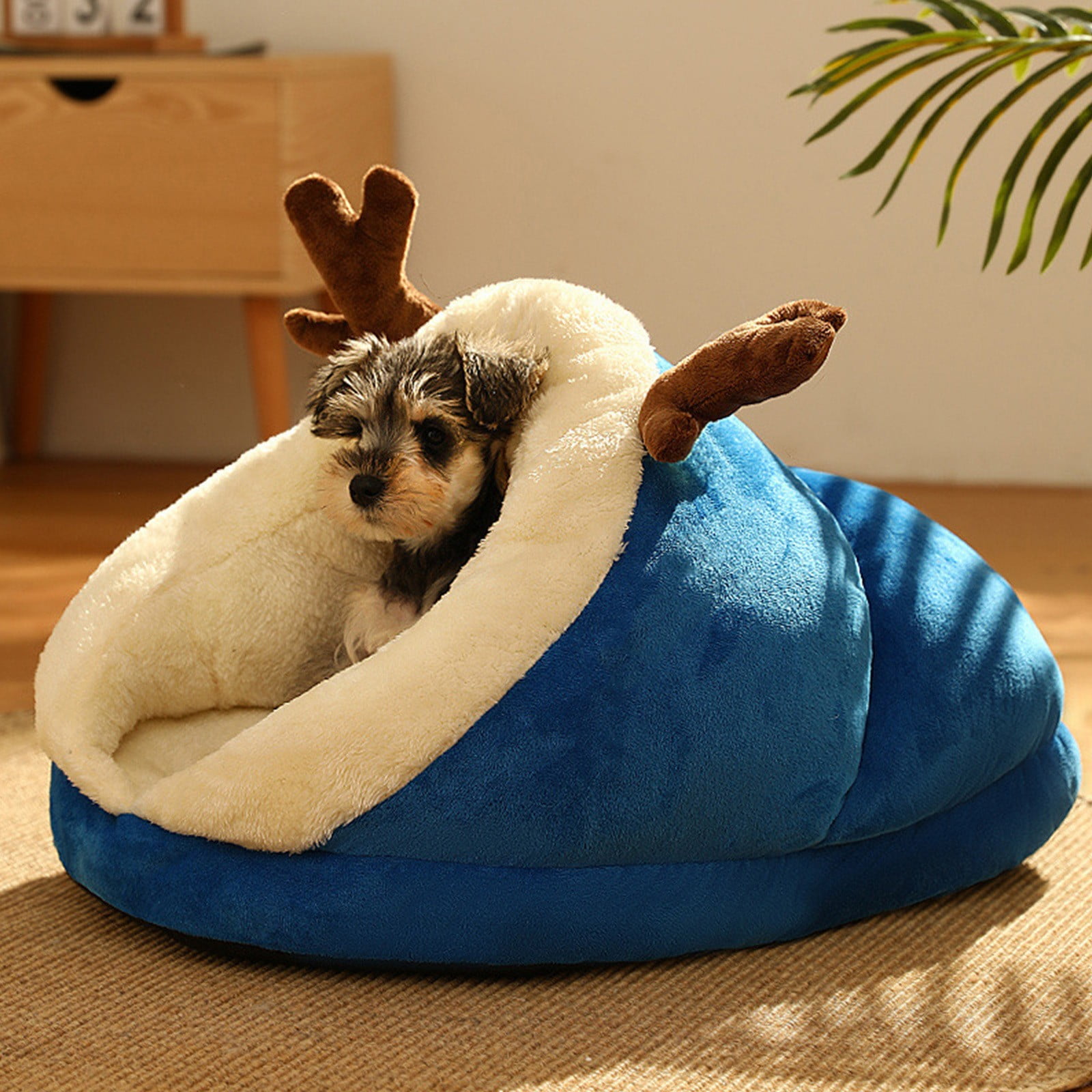 BGZLEU Cat Hats with Antlers for Cats only Fluffy Warm Pet Couch Bed ...