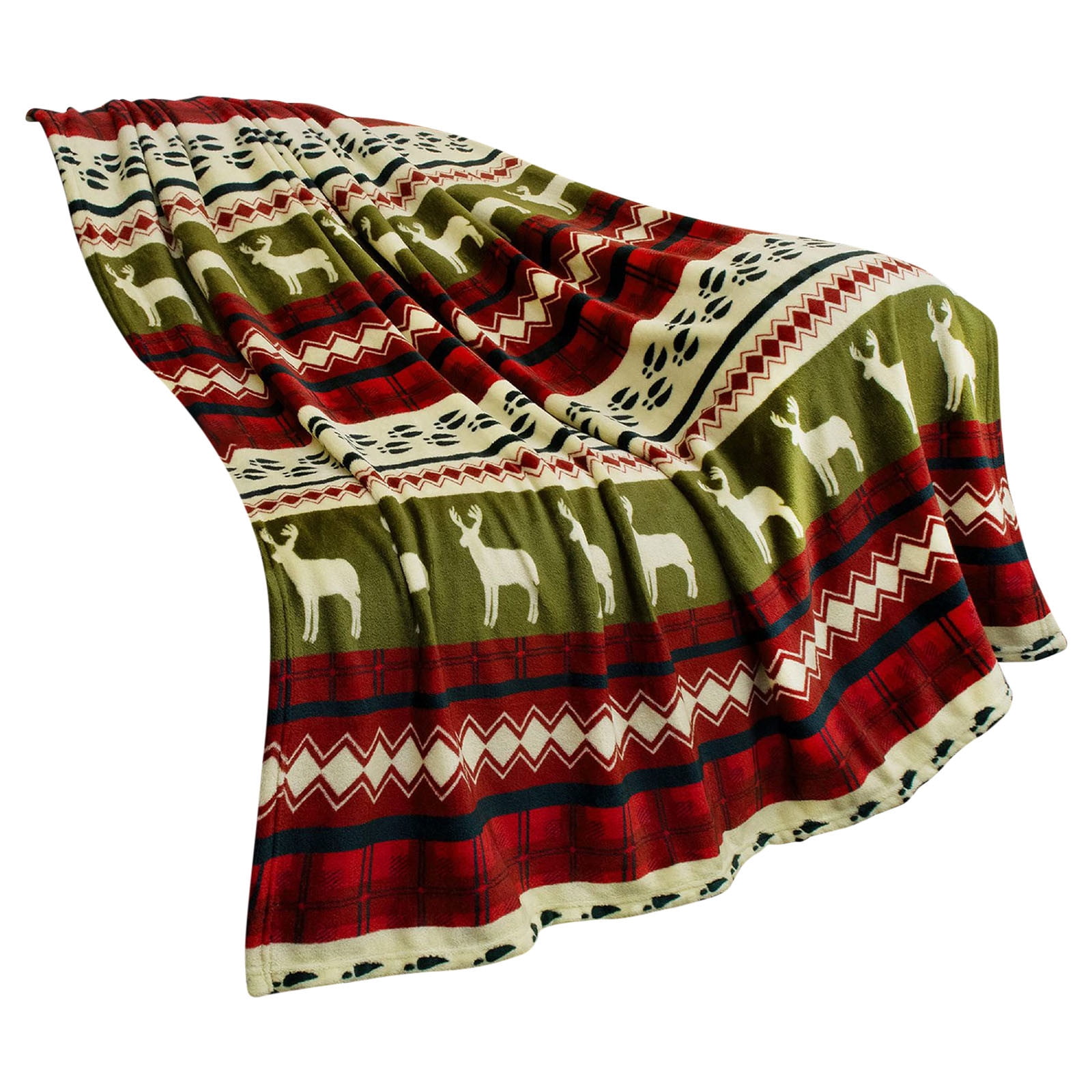BGZLEU Christmas Throw Blanket | Red Christmas Holiday Fleece Blanket ...