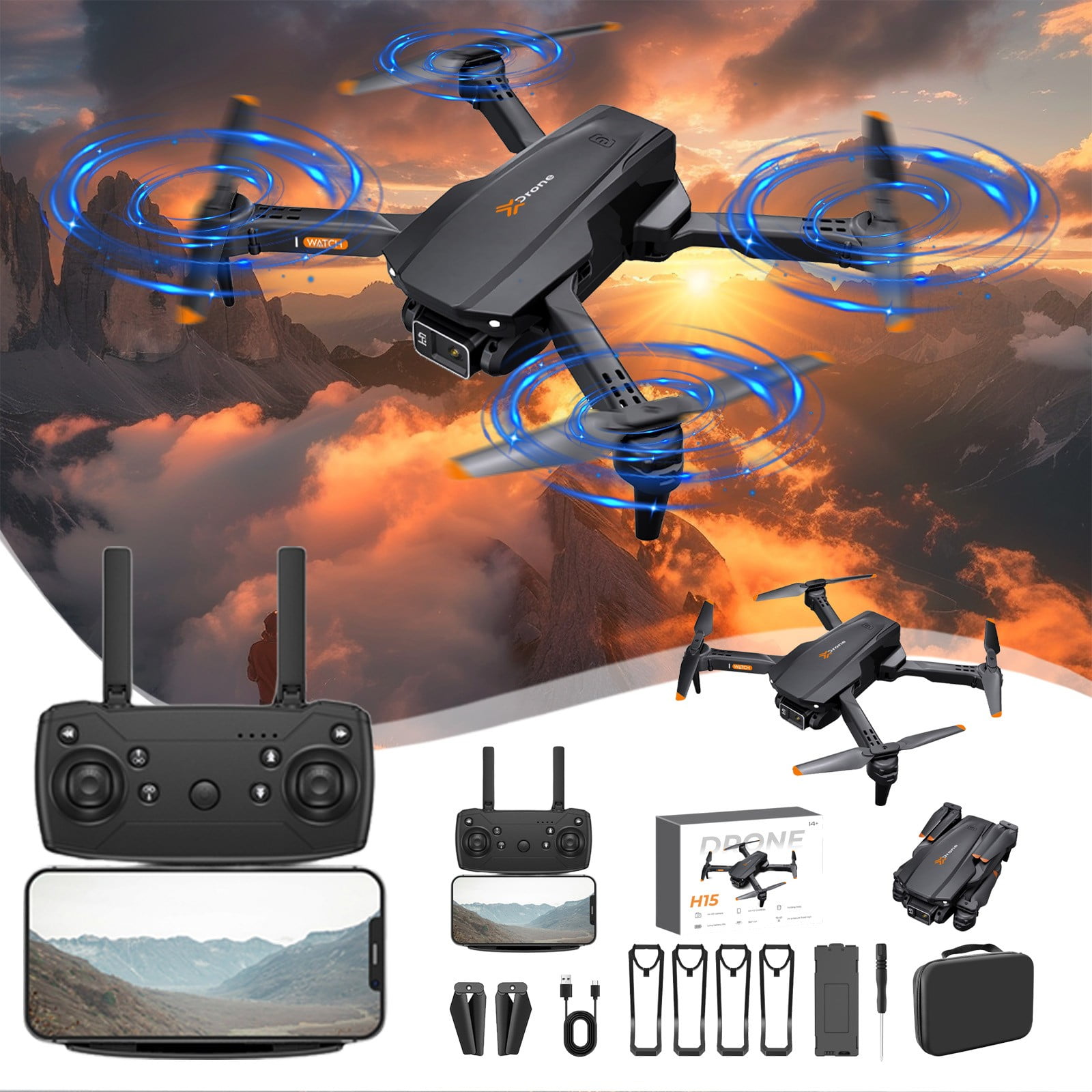BGZLEU Drone with Camera, 4k Mini Drones, 50 Times Zoom Screen, Start ...