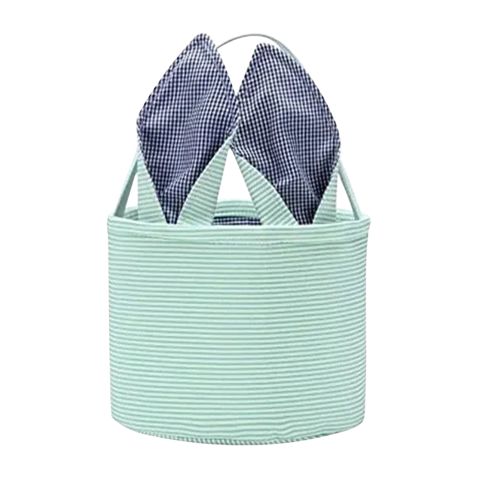 BGZLEU Easter Basket Seersucker Egg Hunt Bunny Baskets for Kids with ...
