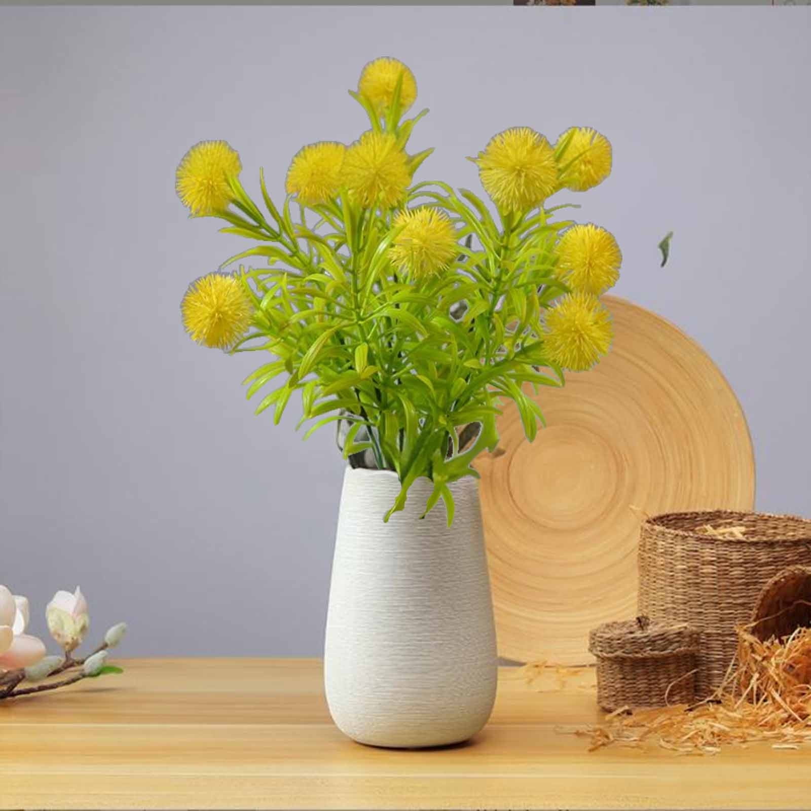 BGZLEU Fake Dandelion Flowers (Yellow), Artificial Plants Plastic ...