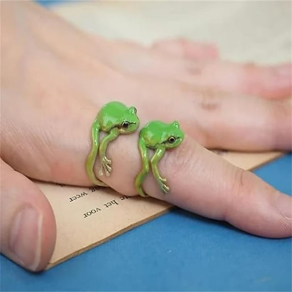 BGZLEU Funny Tree Frog Ring,Adjustable Open Frog Ring for Women ...