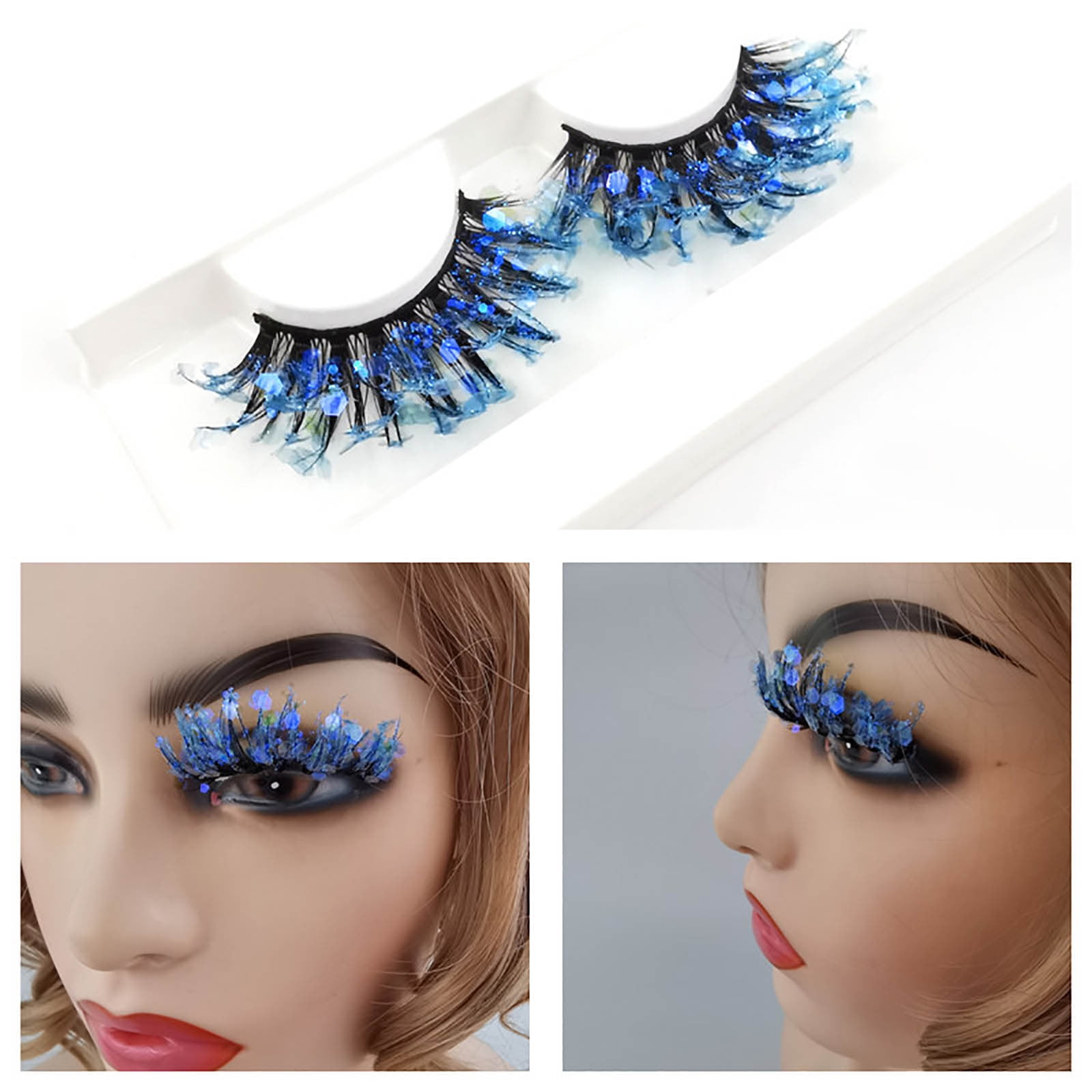 BGZLEU Glitter Lashes Sequins Lashes Dramatic 3D Faux Lashes False ...