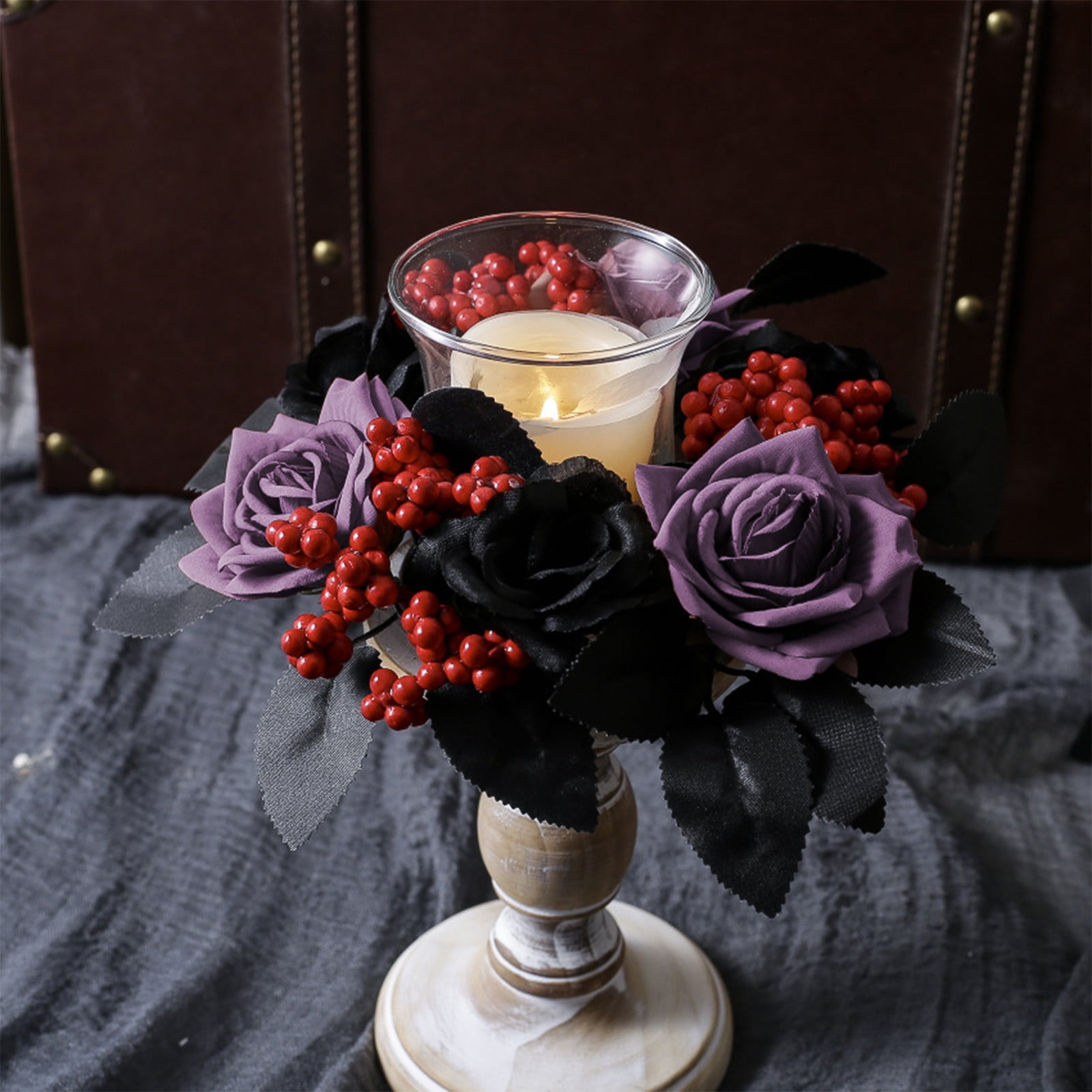 BGZLEU Halloween Artificial Flowers Silk Fake Maple Leaves Candlestick ...