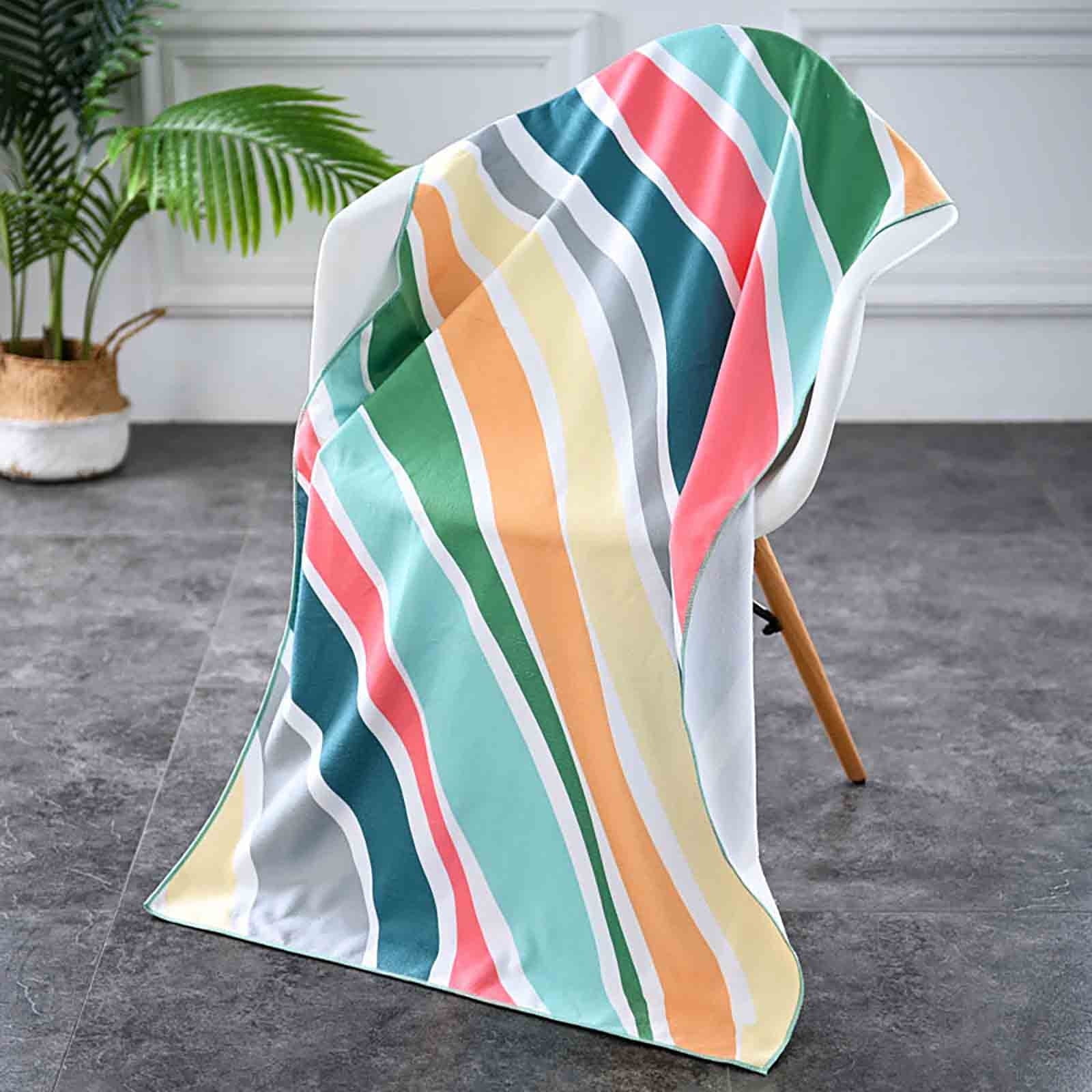 BGZLEU Microfiber Beach Towel, Tropical Flowers Fruit Women Quick Dry ...