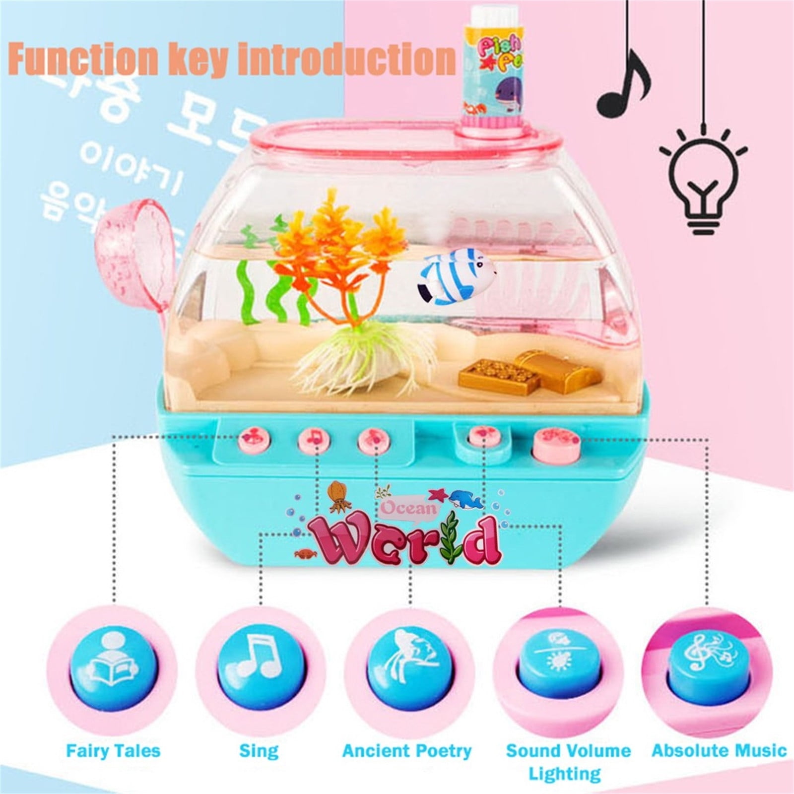 BGZLEU Mini Aquarium for Kids Fishing Toys Artificial Fish Tank with ...
