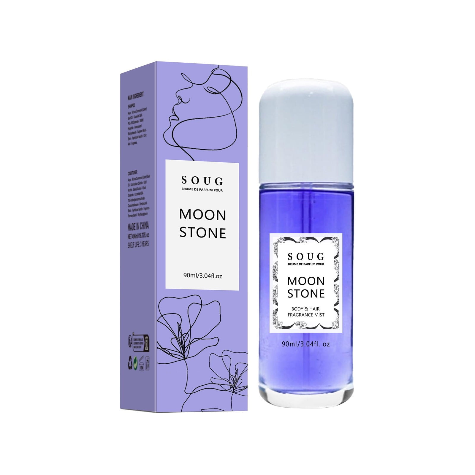 BGZLEU Moon Stone - Travel Size - Body & Hair Fragrance Mist, 90ml ...