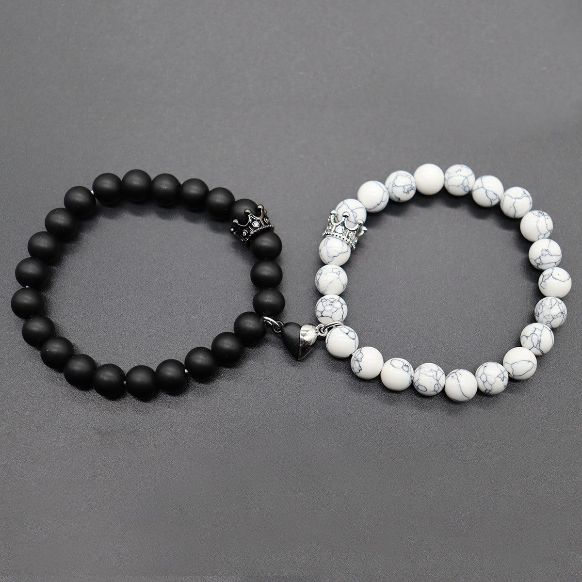 BGZLEU Natural Crystal Matching Bracelets for Couples, Magnetic ...