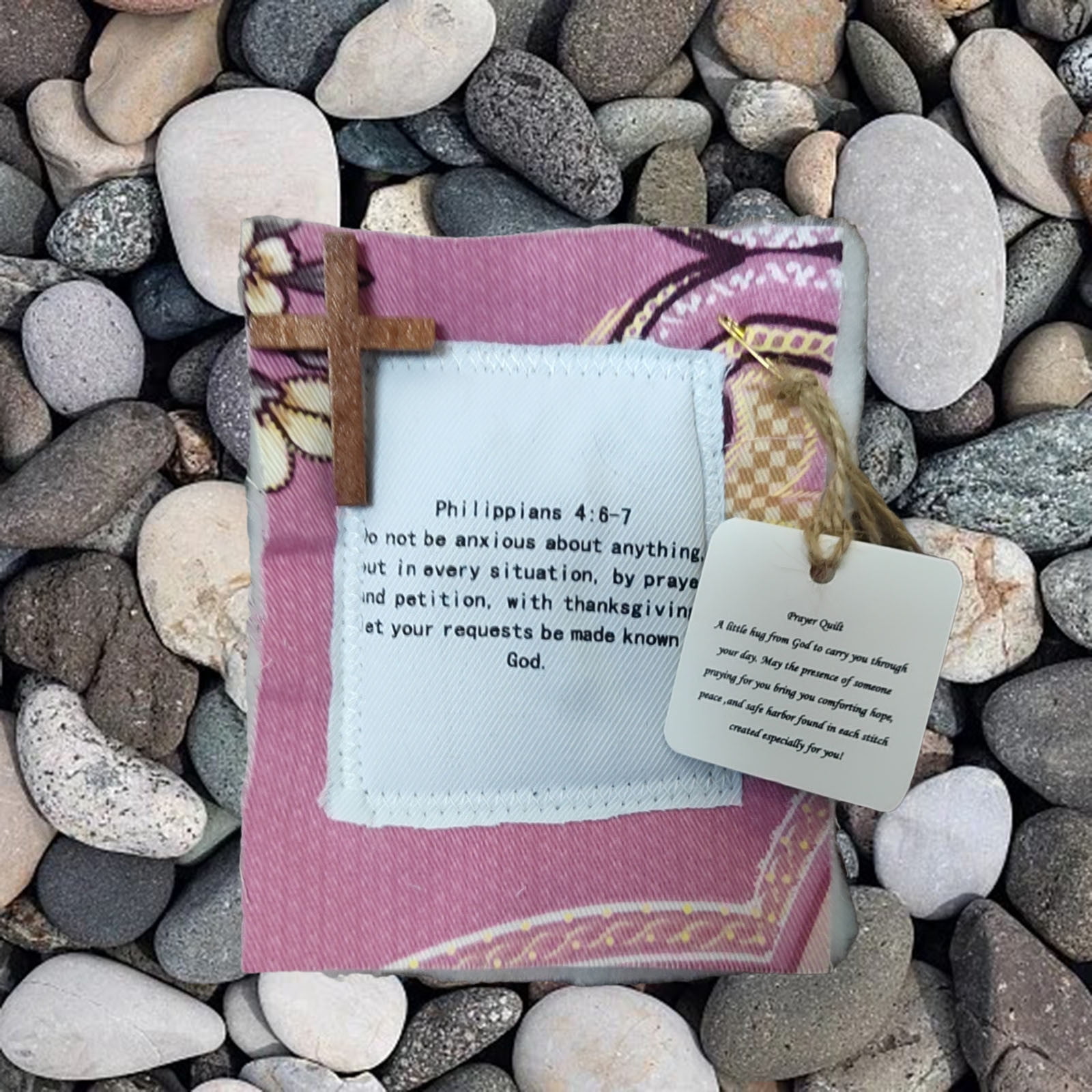 BGZLEU Prayer Quilt with Cross Inside, Vintage Prayer Quilt Squares ...