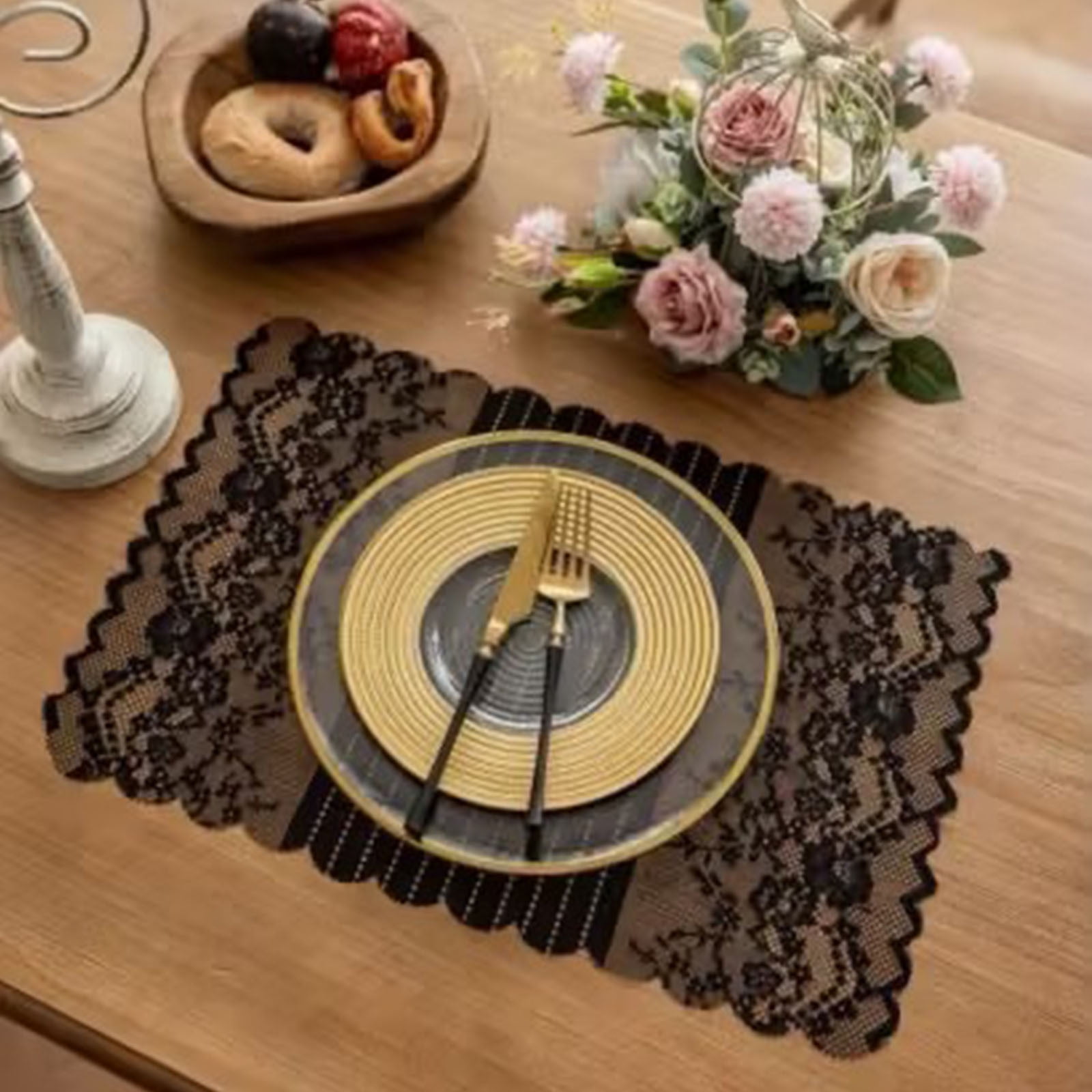 BGZLEU Rectangle Lace Doilies Handmade Crochet Placemats,Witch's ...