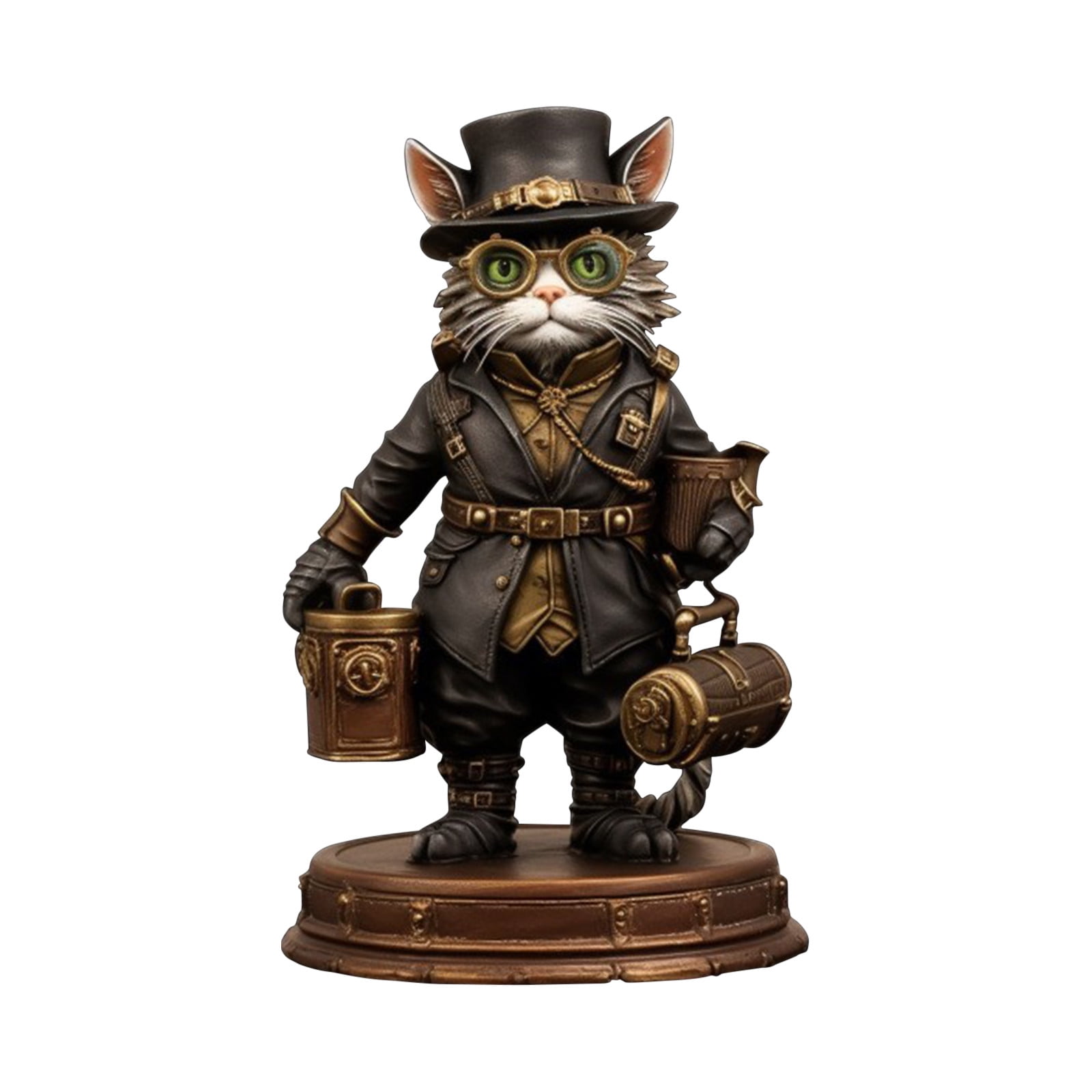 BGZLEU Steamsmith's Cat Gentleman Fox Bandit Resin Statue Bronze Oscar ...
